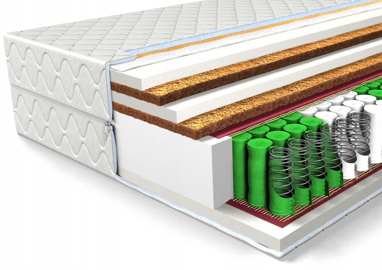 MATERAC DO SPANIA 160x200 KOKOS STRONG MED SPRĘŻYNOWY KIESZENIOWY 22cm ...