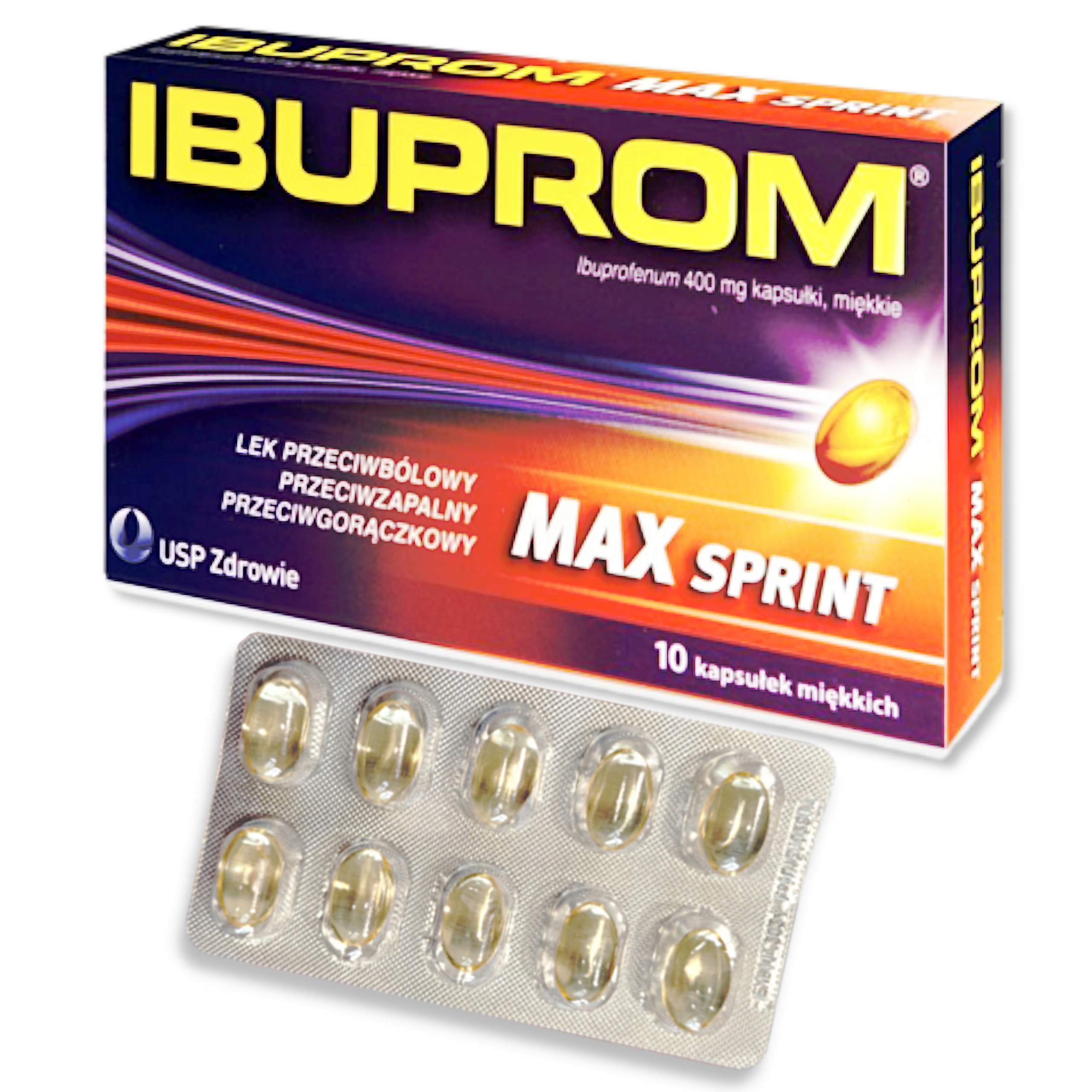 Ibuprom MAX Sprint 400 mg 10 kapsułek (5909990902361) • Cena, Opinie ...