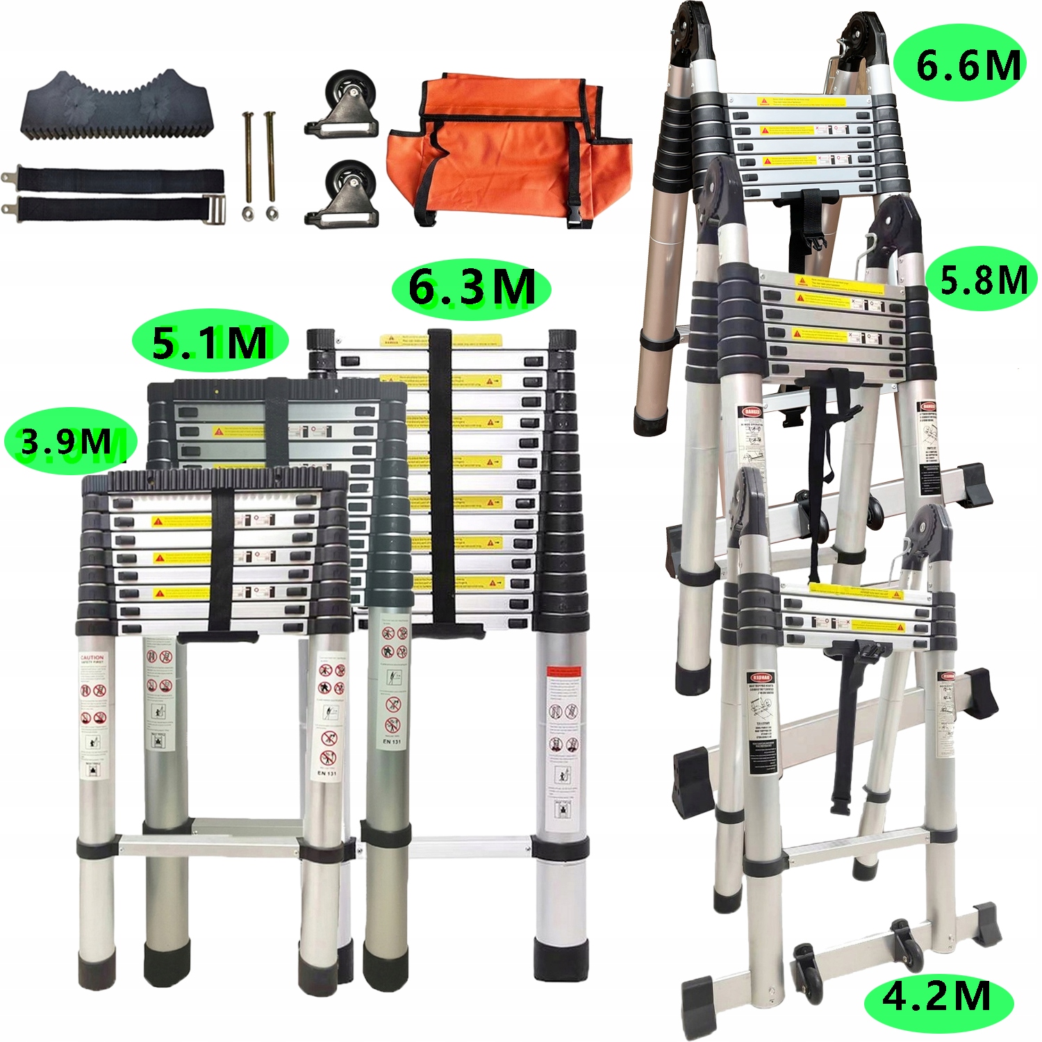 Žebřík Teleskopický Hliníkový Skládací Žebřík Domácí Z Nárazníku Žebřík ...