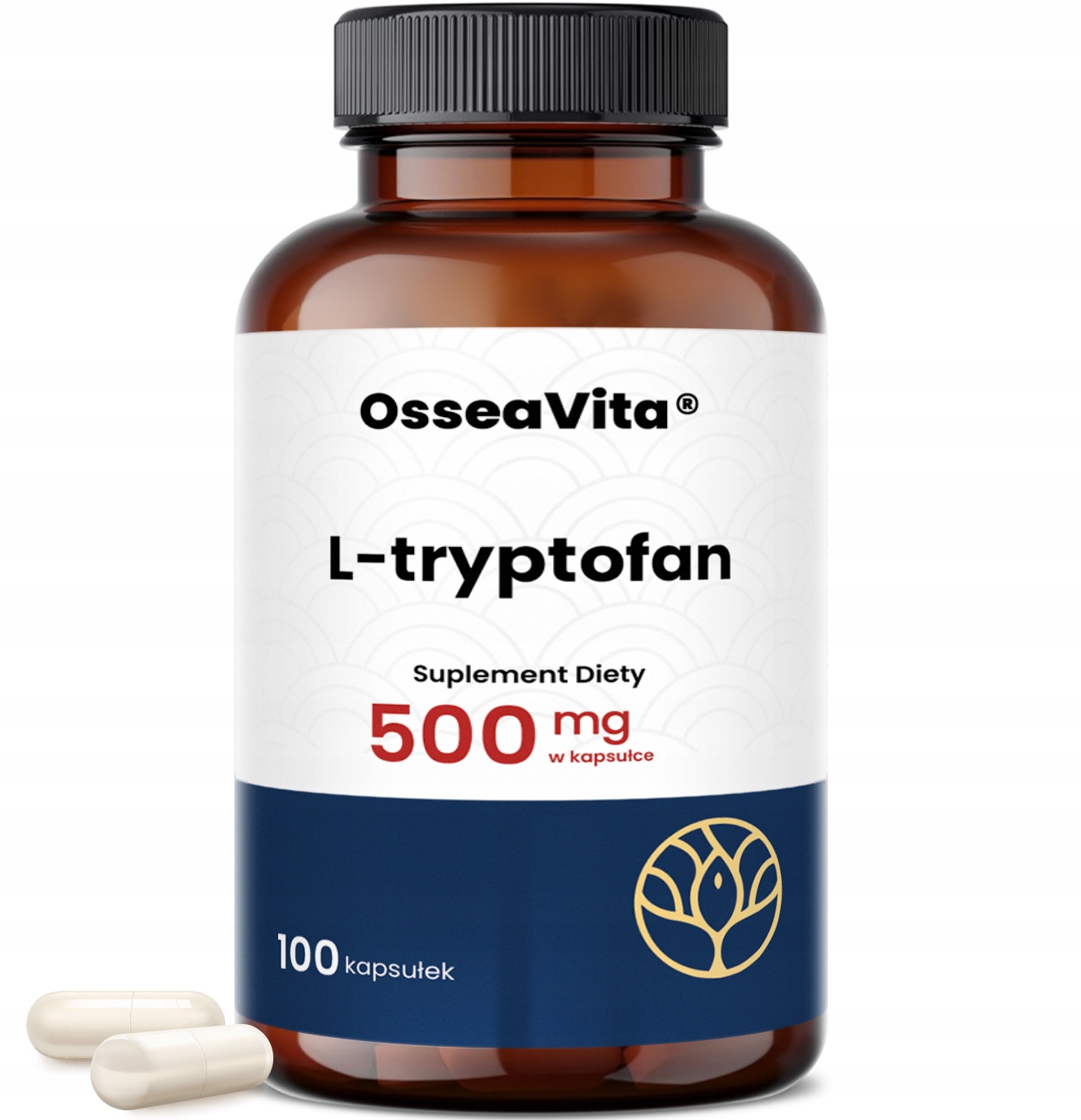 L-TRYPTOFAN 100 KAPSUŁEK Stres Spokojny sen Uzależnienia Serotonina ...