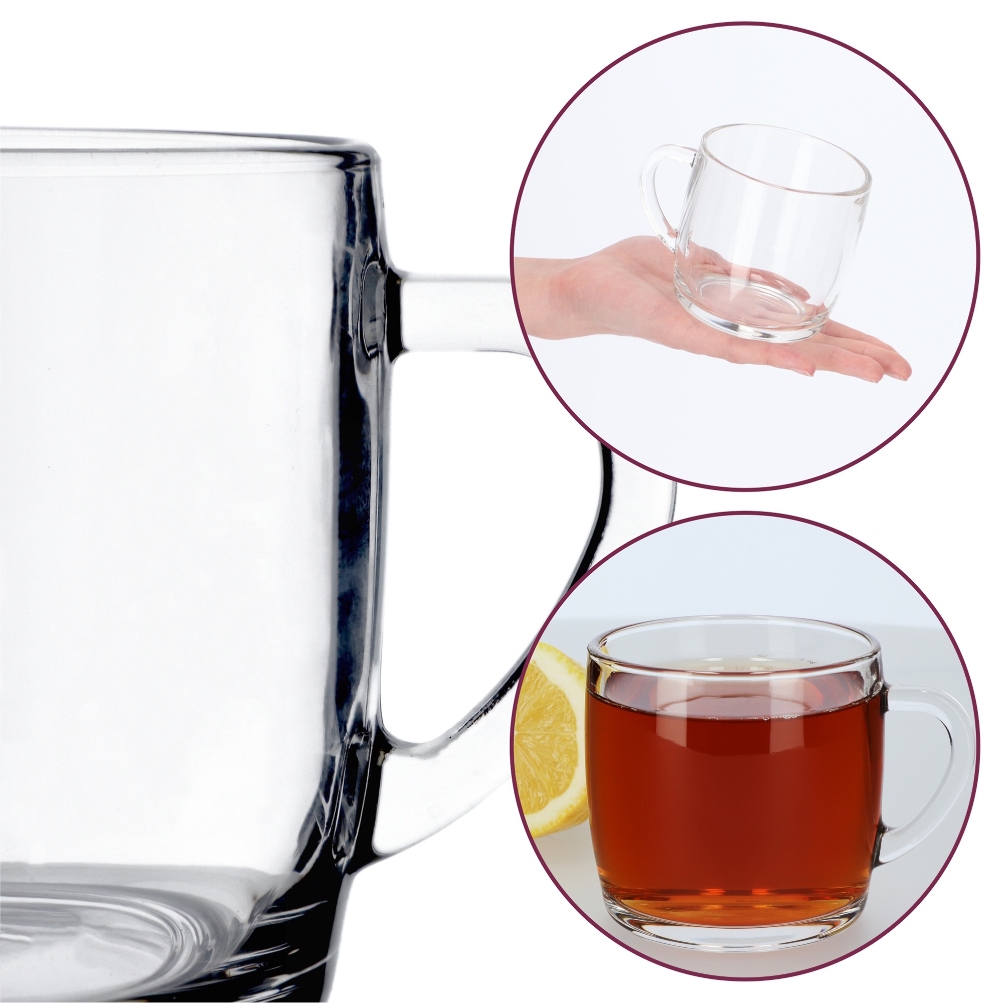 Szklanka Kubek Do Herbaty Kawy Soku Z Uchem 310ml - Arena.pl