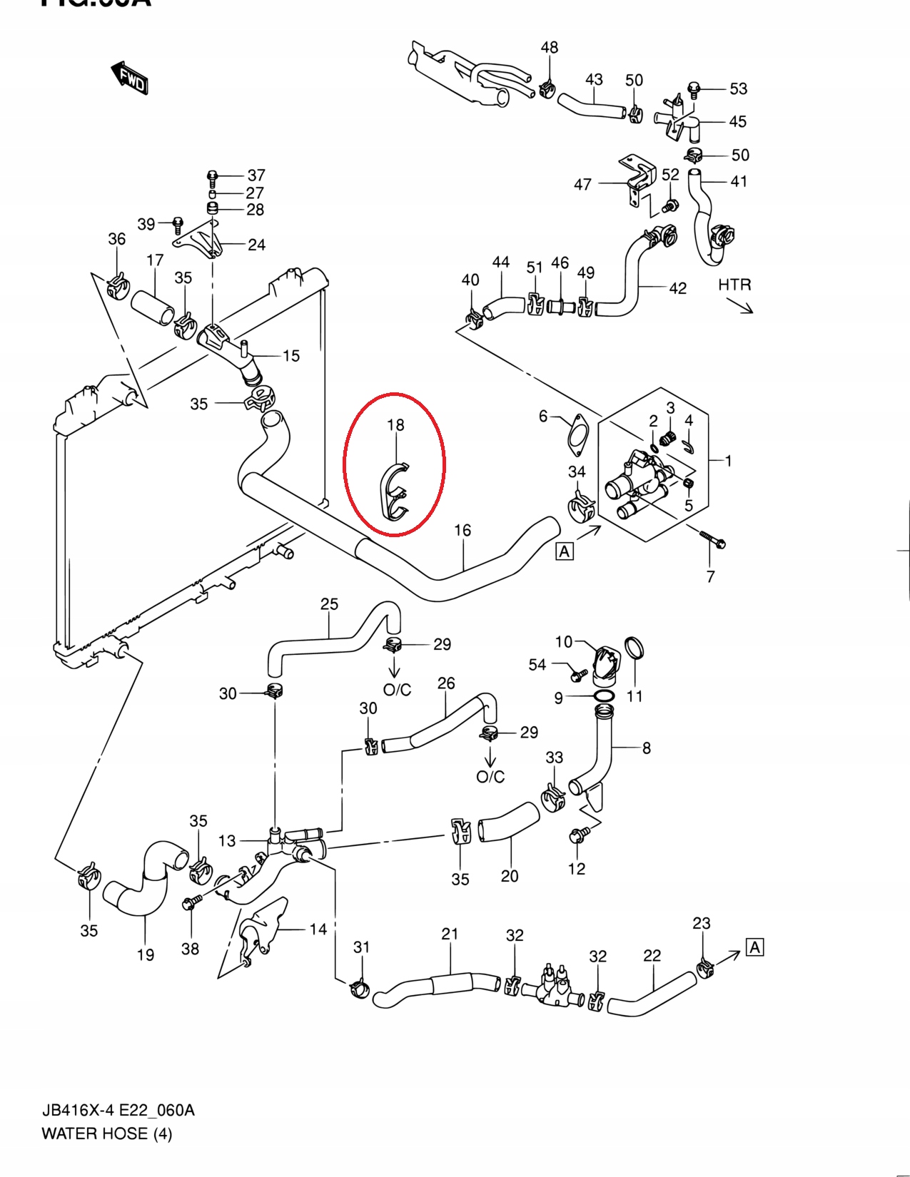 UCHWYT WĘŻA CHŁODNICY SUZUKI GRAND VITARA 17846-67 za 29.00PLN z ...