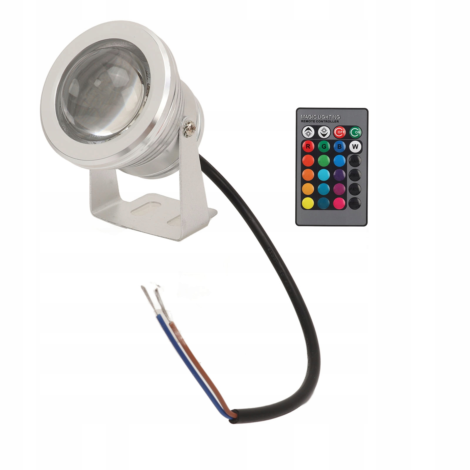 LAMPA BASENOWA PODWODNA ŚWIATŁA LED PILOT RGB IP68 WODOODPORNA DO ...
