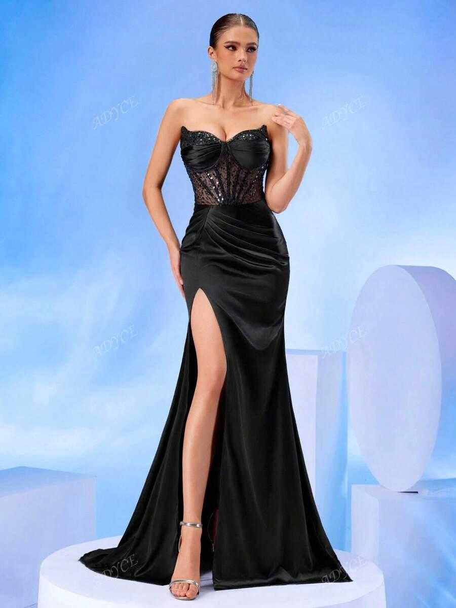 Czarna maxi sukienka • Cena, Opinie • Sukienki wieczorowe 17773086992 ...