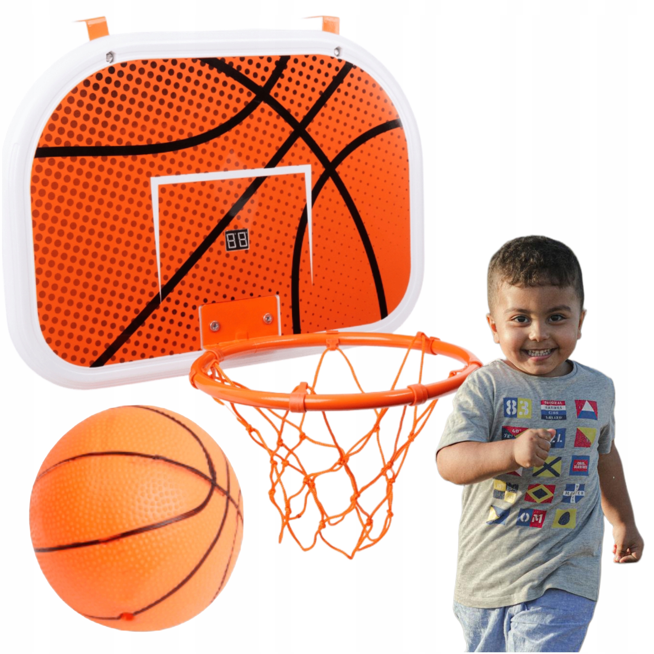 DOMÁCÍ BASKETBALOVÝ SET NA DVEŘE HÁČKY KOŠ OBRUČ MÍČ DÁREK za 525.00CZK ...