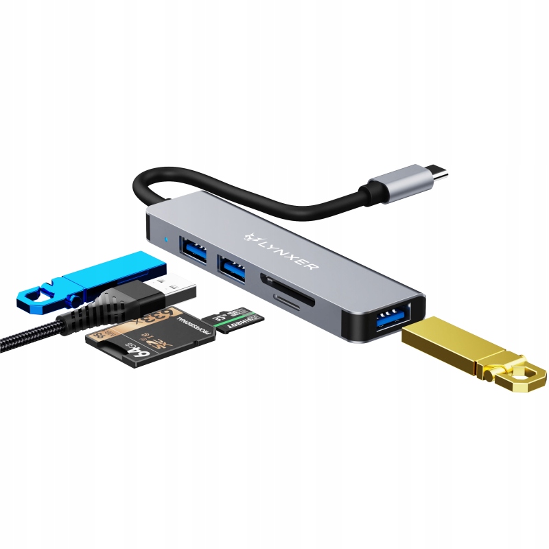 Lynxer - HUB USB-C 5w1 | LAPTOP | - LYNXER - Oficjalny Sklep