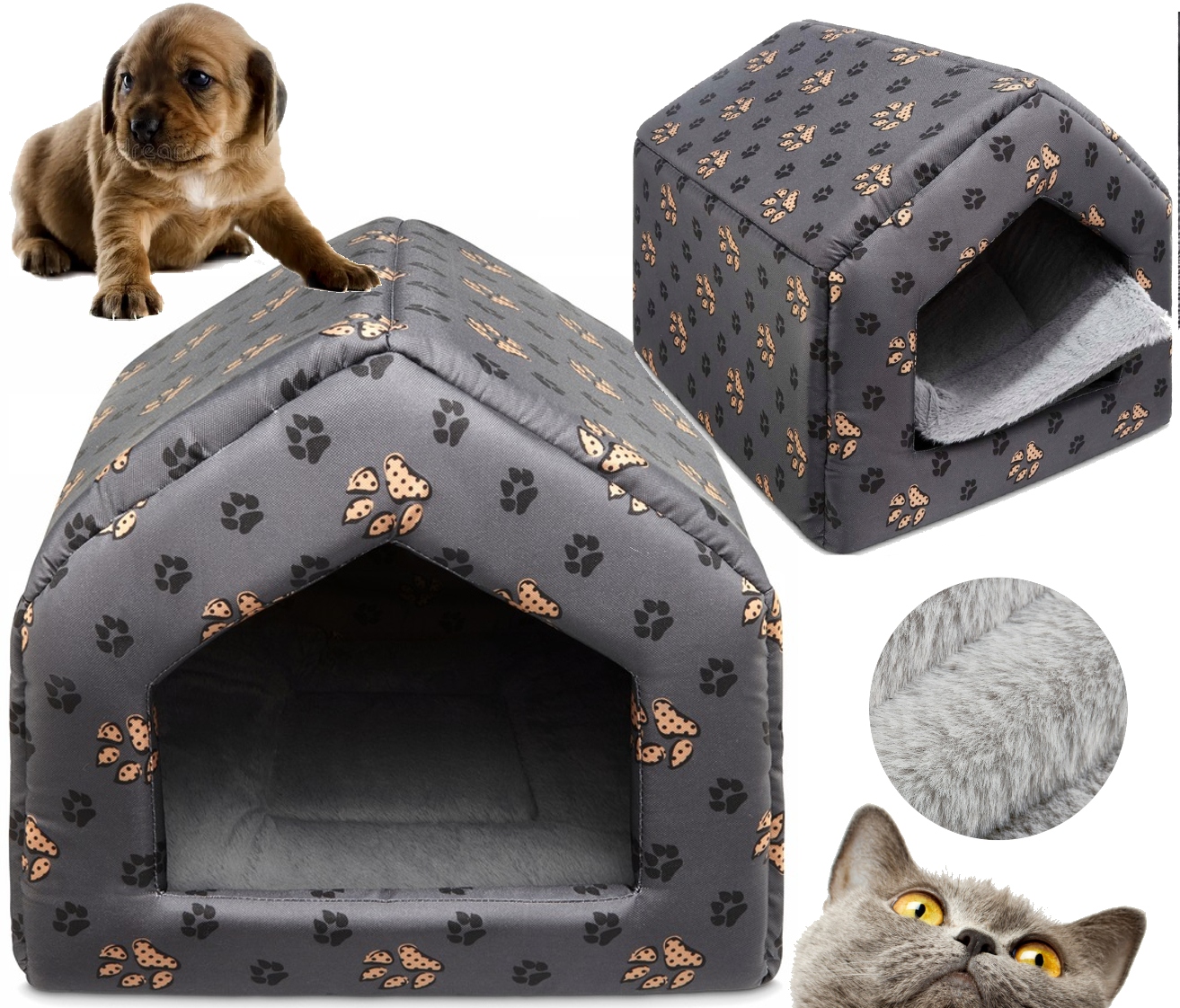 pelíšek DOMEČEK PRO PSA KOČKU BUDKA KOŽEŠINA XL TLAPKY za 1070 Kč - Allegro