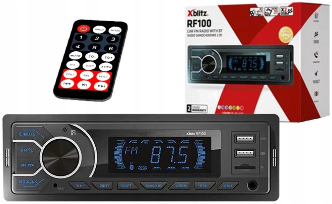 Radio samochodowe XBlitz RF100 Bluetooth MP3 microSD 2xUSB - Sklep, Opinie, Cena w Allegro