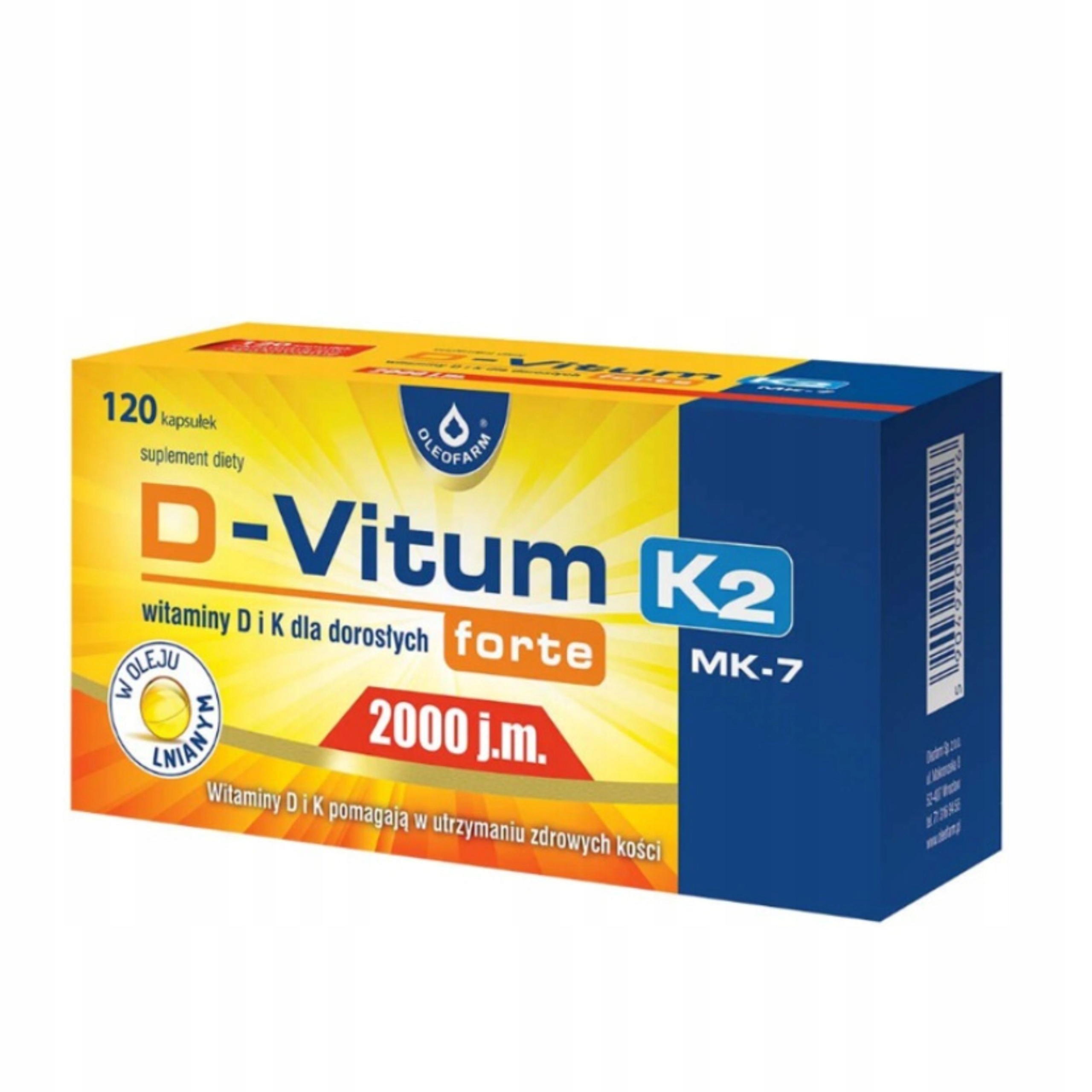 D-VITUM K2 FORTE 2000 JM 120 KAPSUŁEK 16707356920 - Allegro.pl