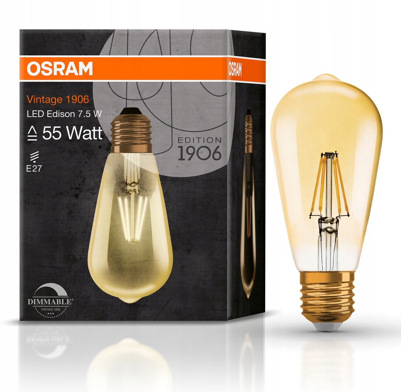 Żarówka LED E27 6,5W = 55W 2400K DIM VINTAGE OSRAM (4052899972360) • Cena, Opinie • Źródła ...