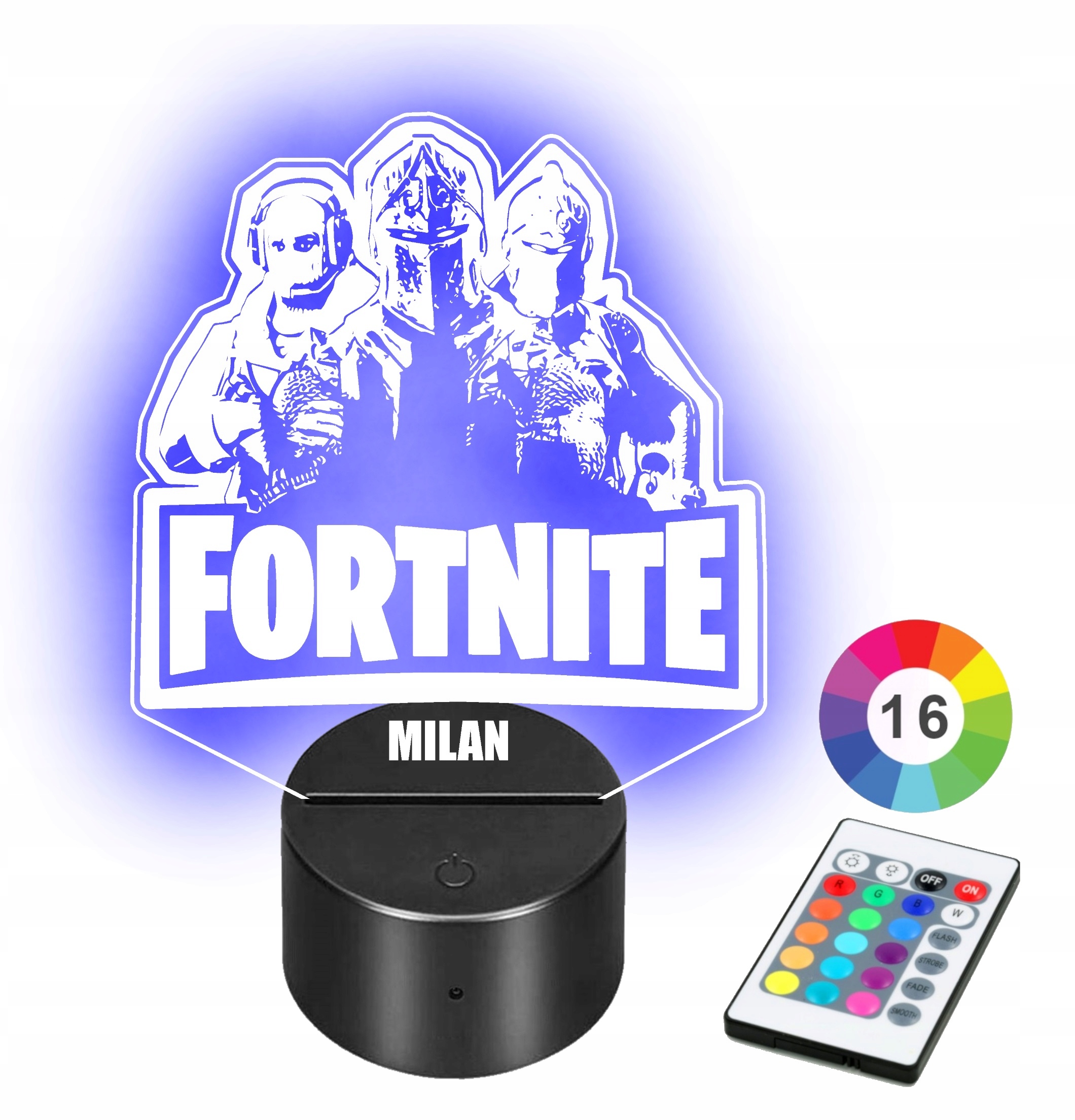 Lampka nocna LED 3D FORTNITE NAPIS IMIE PREZENT (5905947381838) • Cena ...