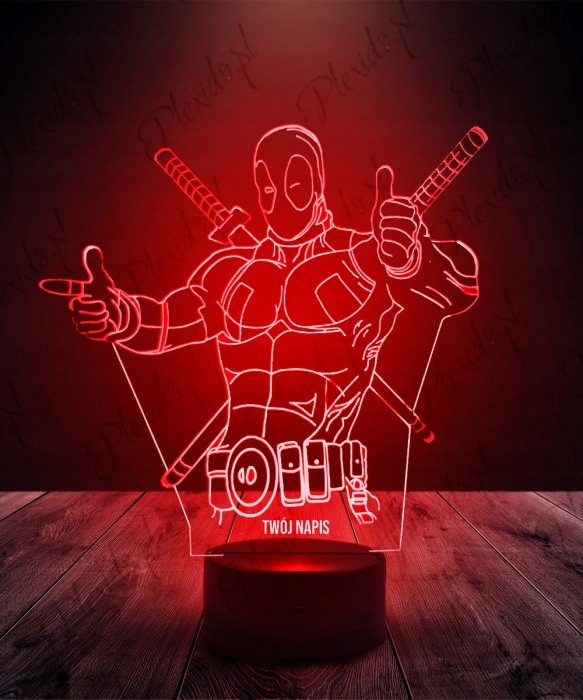 Lampka Nocna Deadpool Marvel 16Kolorów LED PLEXIDO - Plexido | Sklep ...