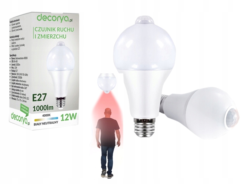 MOCNA OSZCZĘDNA ŻARÓWKA LED E27 CZUJNIK ZMIERZCHU RUCHU (Żarówka LED ... MOCNA OSZCZĘDNA ŻARÓWKA LED E27 CZUJNIK ZMIERZCHU RUCHU (Żarówka LED ...
