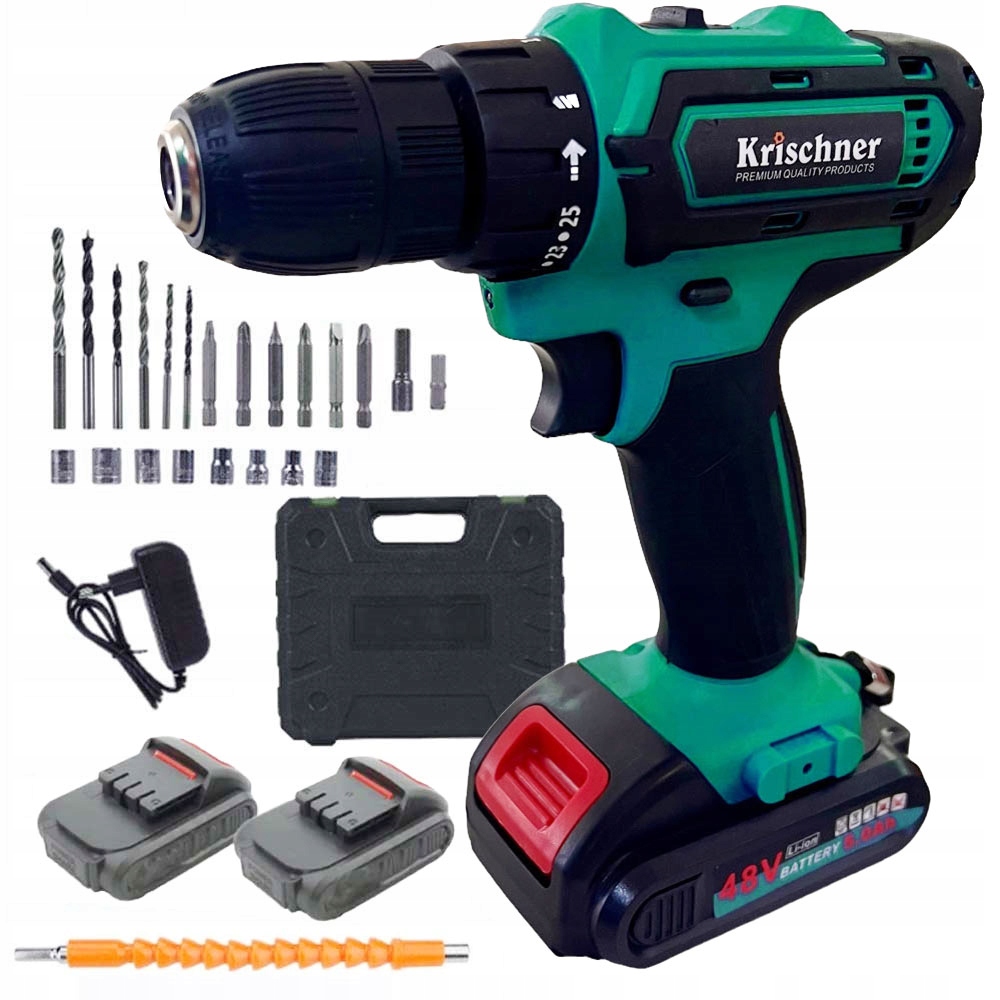 Wiertarka akumulatorowa wkrętarka 48V zestaw narzędzi walizka Krischner ...