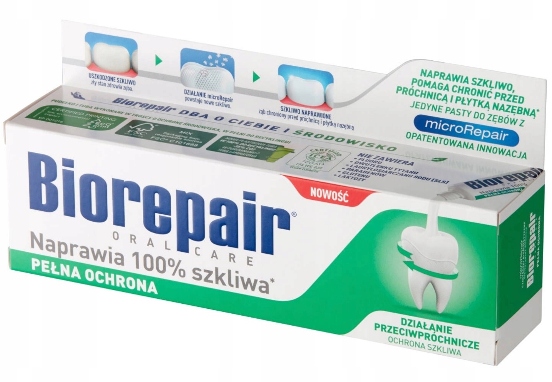 Pasta do Zębów BioRepair Pełna Ochrona Bez Fluoru 13768341614 - Allegro.pl