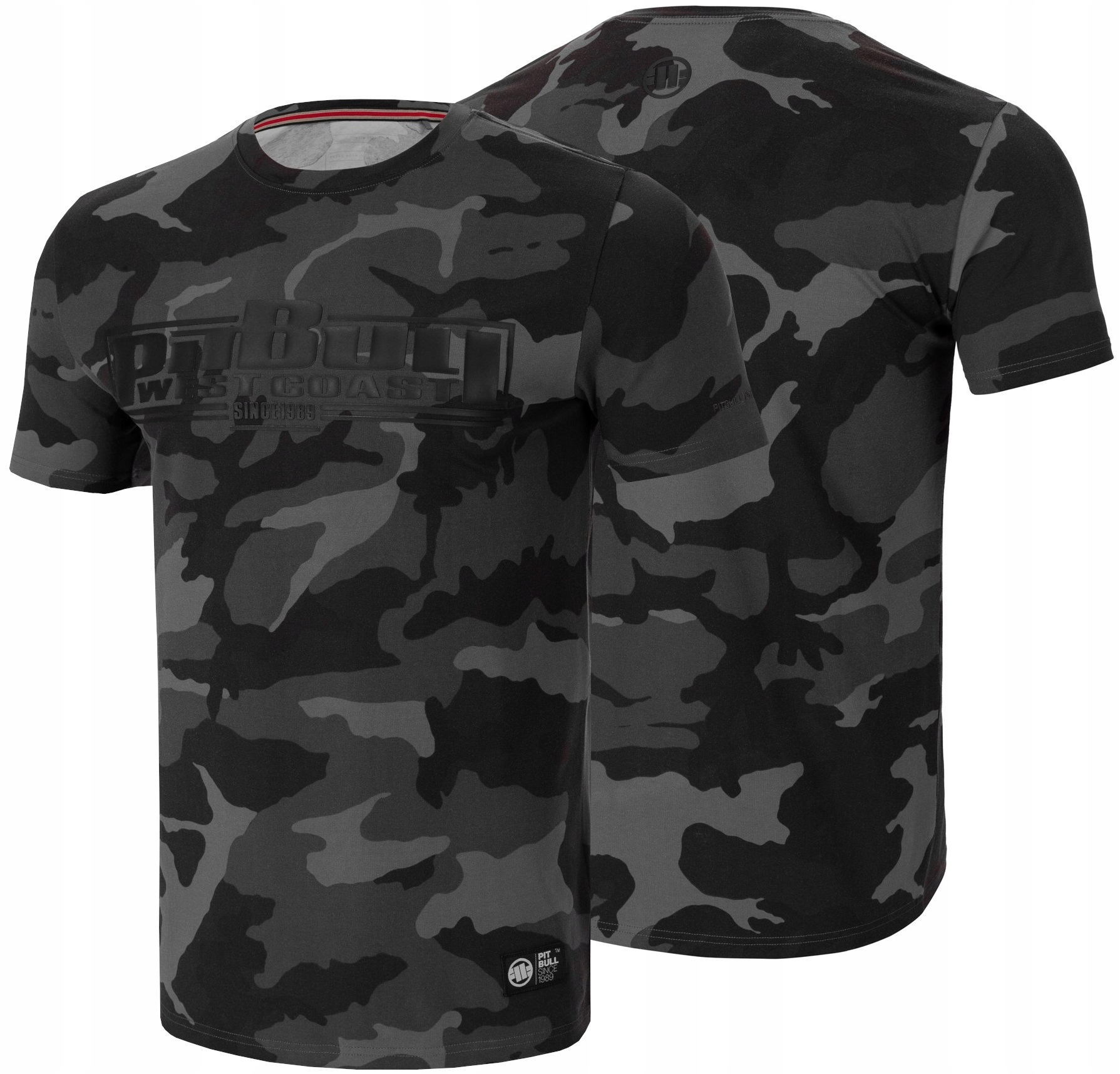 KOSZULKA MĘSKA PITBULL WEST COAST PREMIUM CLASSIC BOXING BAWEŁNA MORO L ...