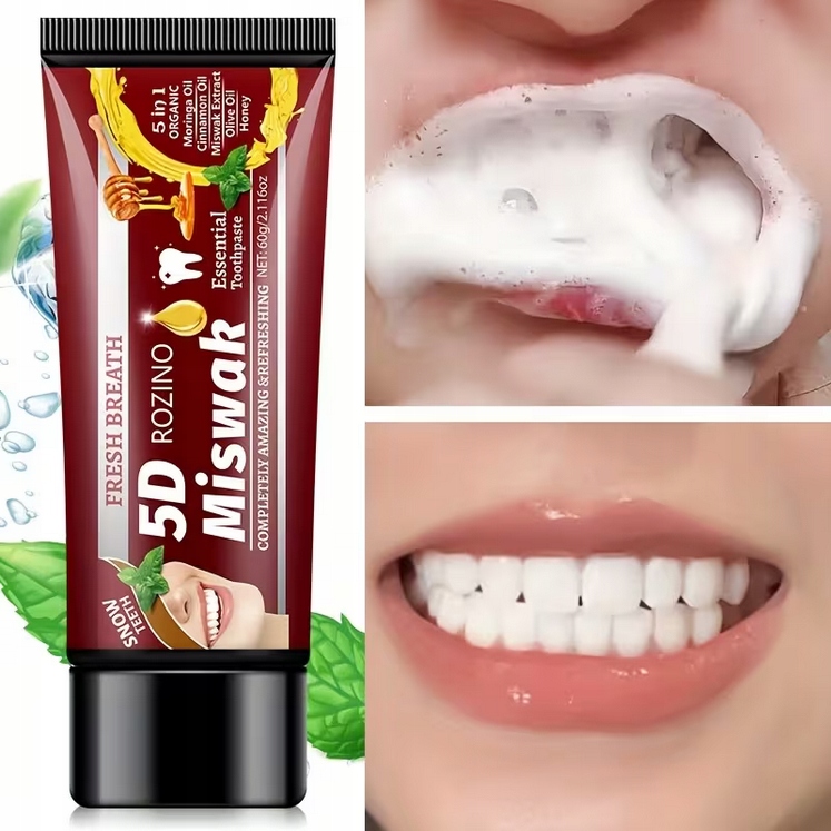 Miswak Pasta do Zębów z Ekstraktem z Drzewa Araka i Miodem Miętowym ...