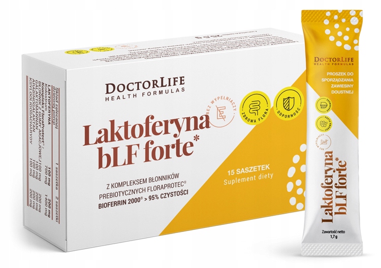 Suplement diety Doctor Life Laktoferyna bLF forte prebiotyki 15 ...