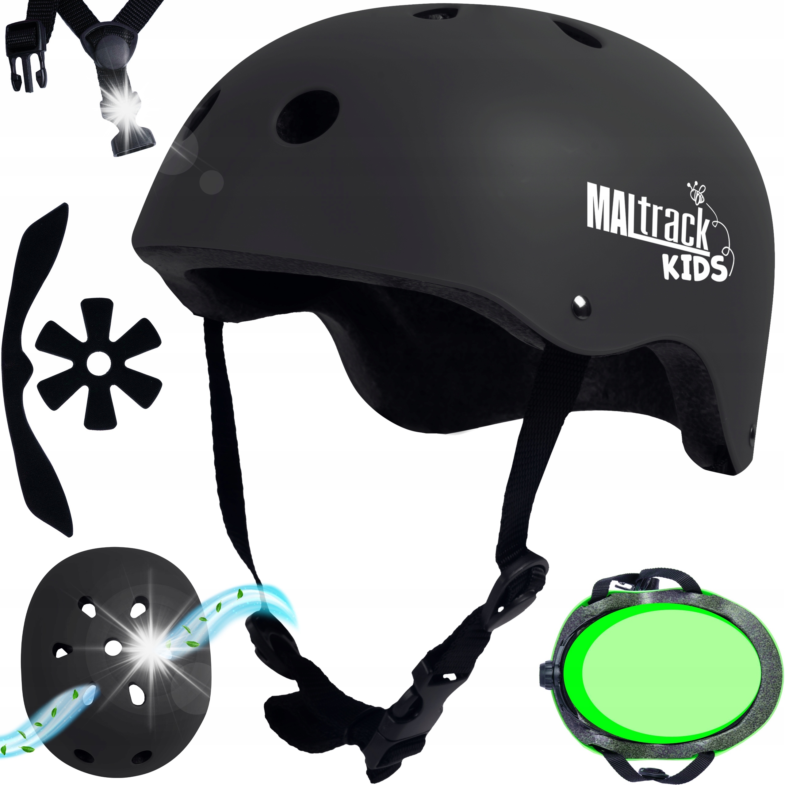 KASK DLA DZIECKA NA ROWER ROLKI HULAJNOGĘ REGULOWANY Z WENTYLACJĄ 48 ...