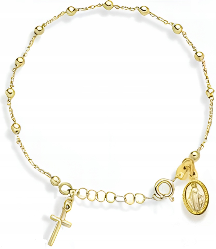 NÁRAMOK ZLATÝ NA RUKU RUŽENEC STRIEBRO 925 POZLÁTENÉ NA SVÄTÉ ...
