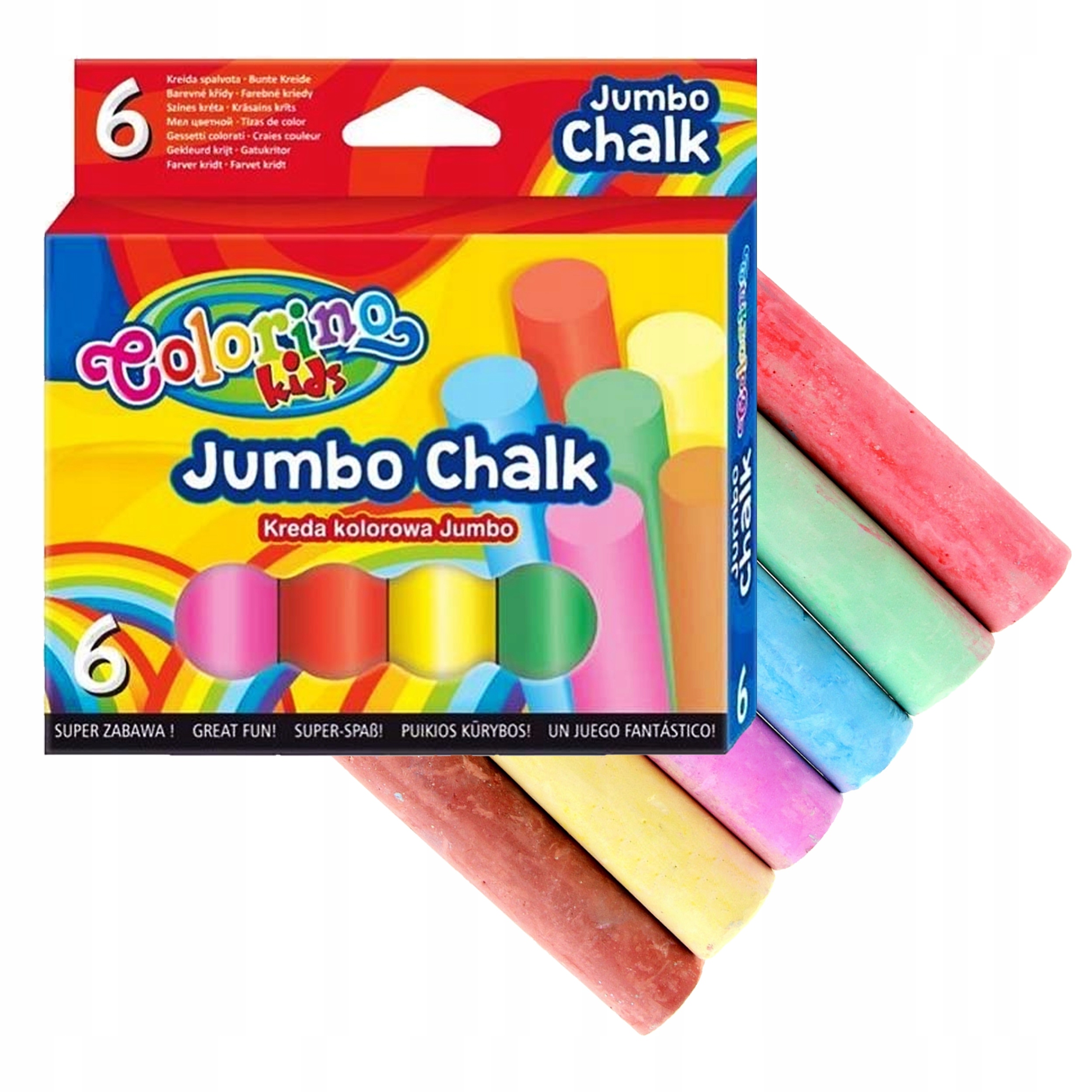 KREDA CHODNIKOWA JUMBO GRUBA COLORINO 6 KOLORÓW (5907690865818) • Cena ...