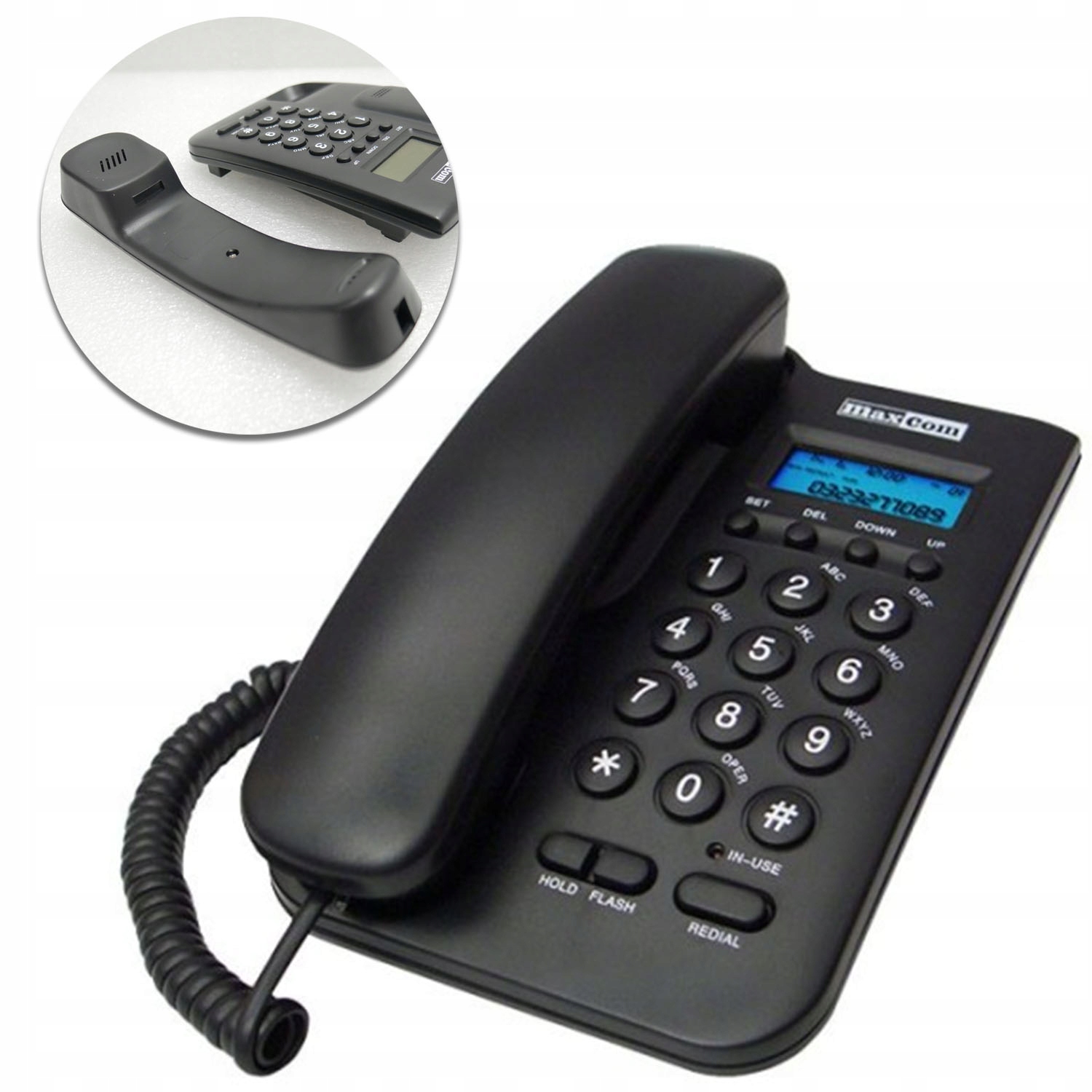 Telefon przewodowy stacjonarny Maxcom KXT 100 Czarny ŚCIANA PAMIĘĆ LCD - Sklep, Opinie, Cena w ...