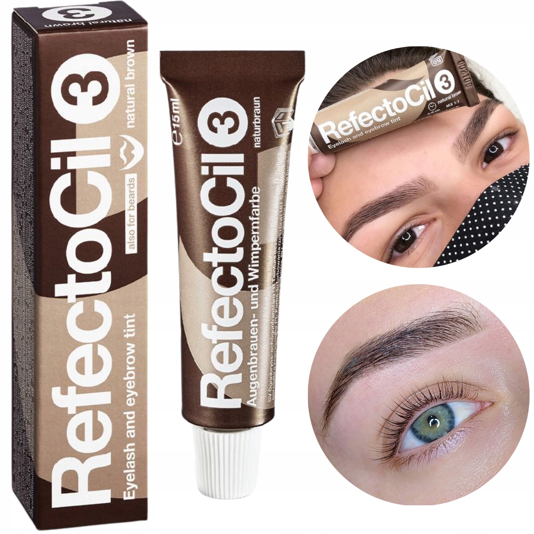 Refectocil żelowa henna do rzęs brwi 15ml brązowa 3 brown farbka do ...