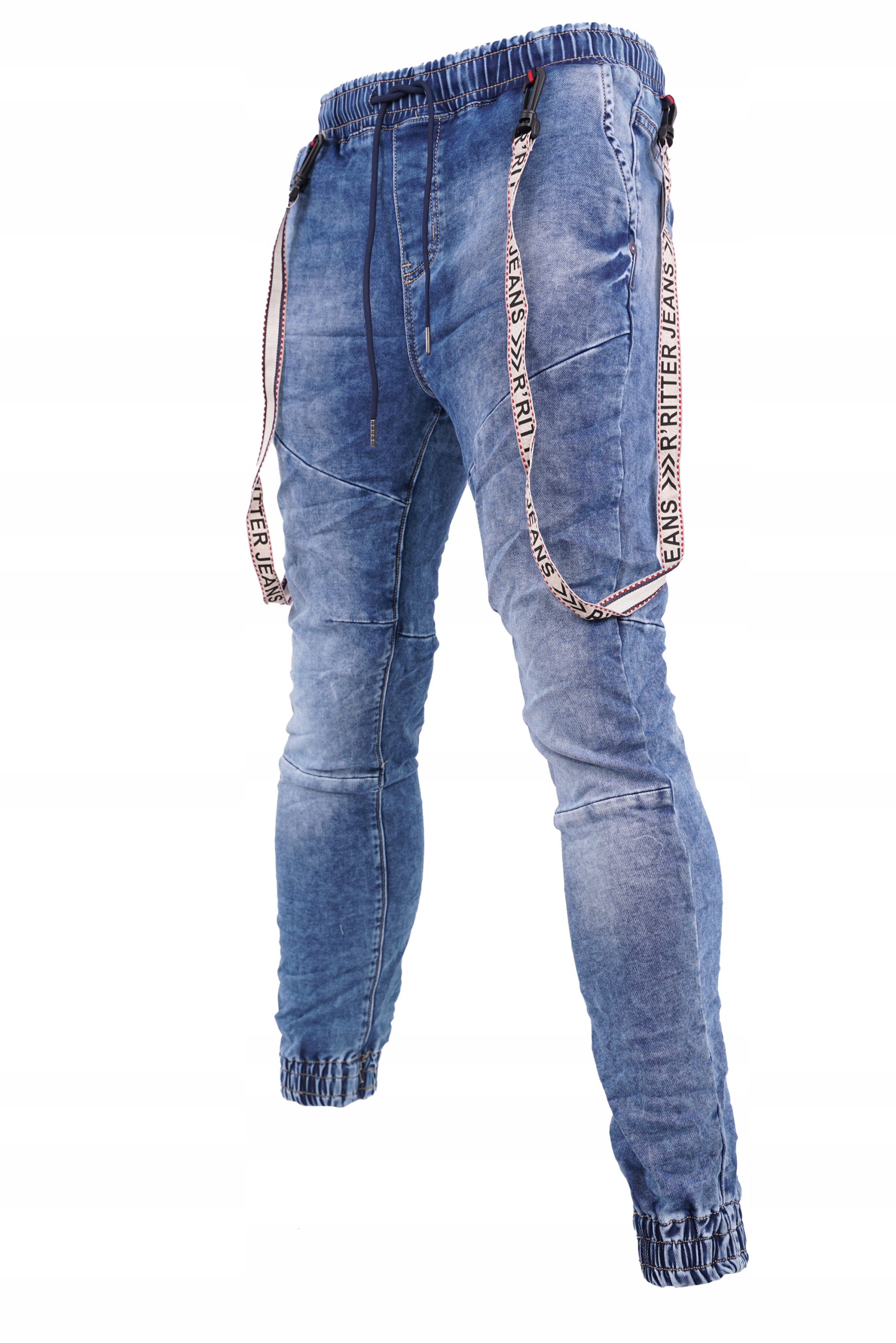 SPODNIE M JOGGERY JEANSOWE NIEBIESKIE SZELKI 32 10639706210 - Allegro.pl