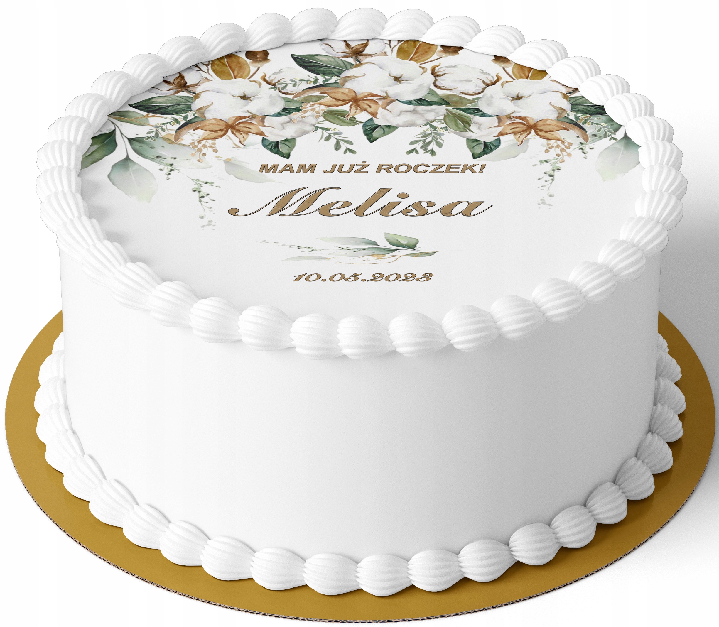 PAPIER WAFLOWY OPŁATEK MAM JUŻ ROCZEK! URODZINOWY IMIENINY CYFRA IMIĘ 20cm (5906146205376 ...