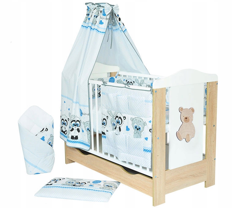 22el Łóżeczko dziecięce Z szufladą Z tapczanikiem Materac Pościel ...