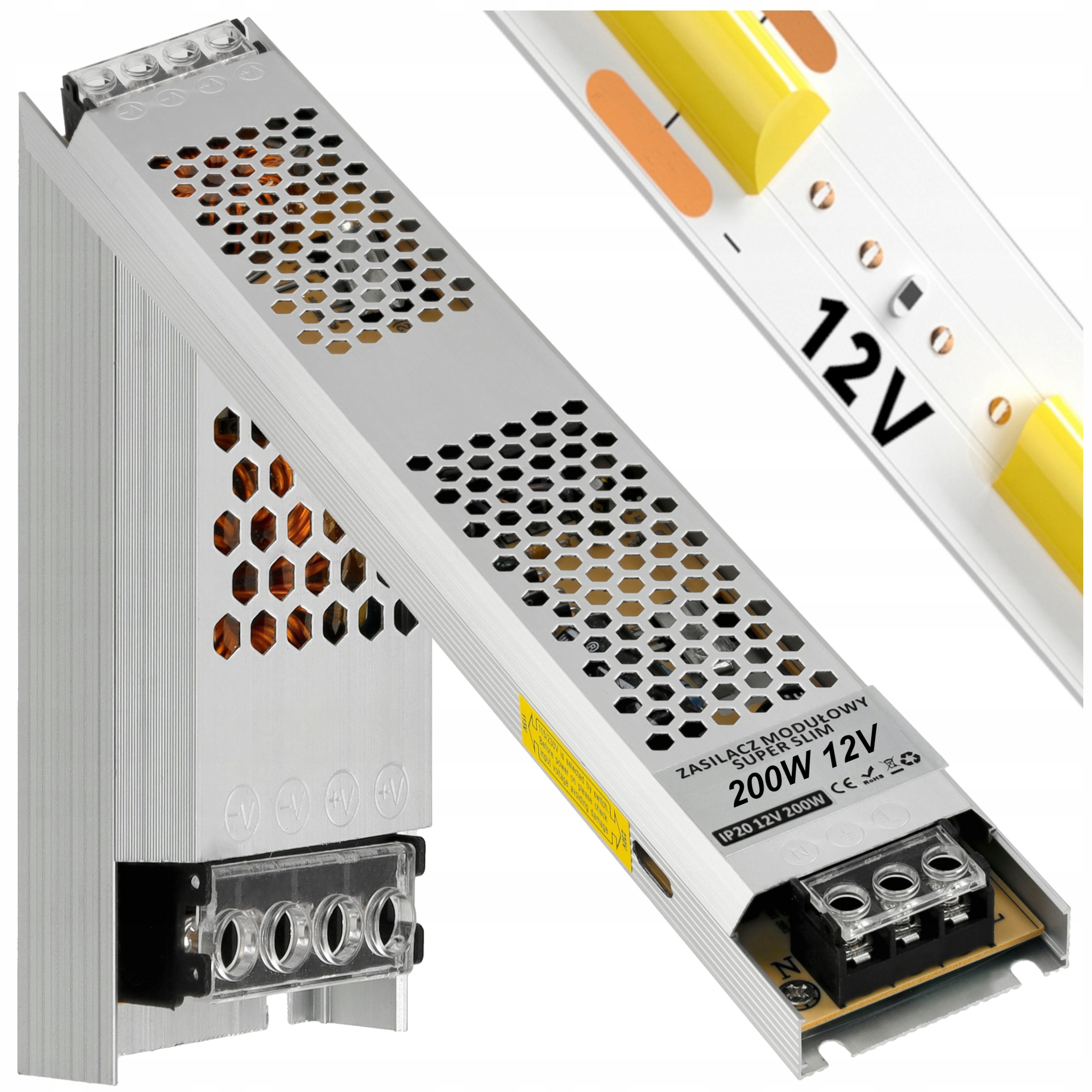 Zasilacz do taśm LED super slim 12V 16A 200W IP20 (5903657323155) • Cena, Opinie • Akcesoria ...