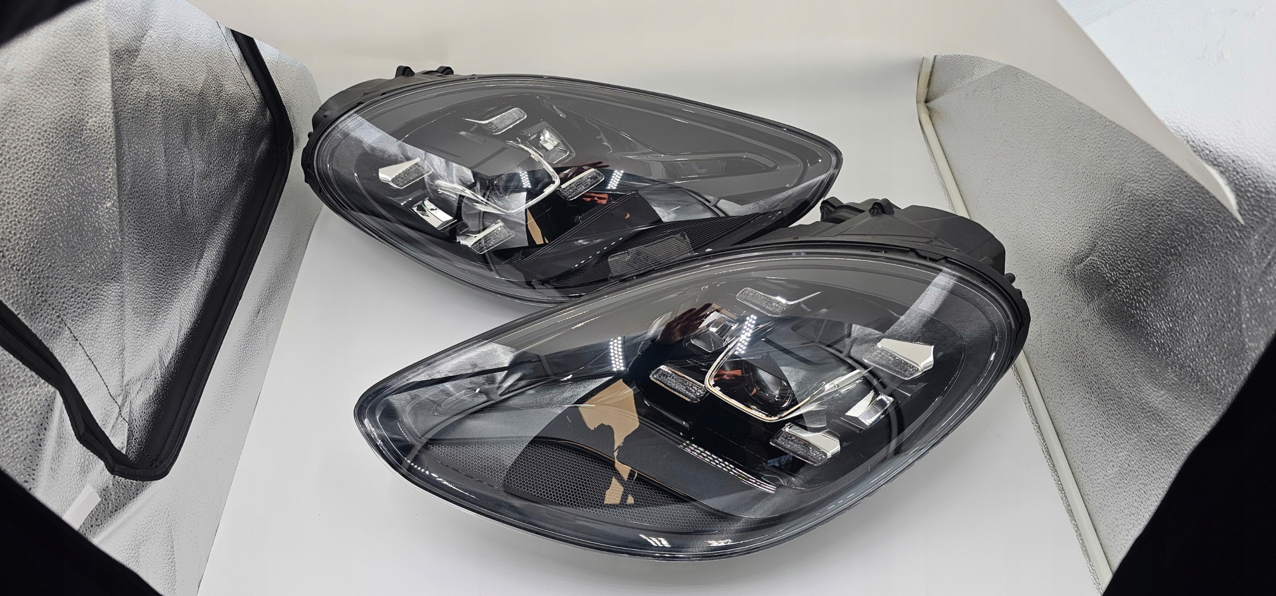 REFLEKTOR LAMPA FULL LED LEWY PRAWY BLACK PORSCHE PANAMERA 971 16- NOWE ...