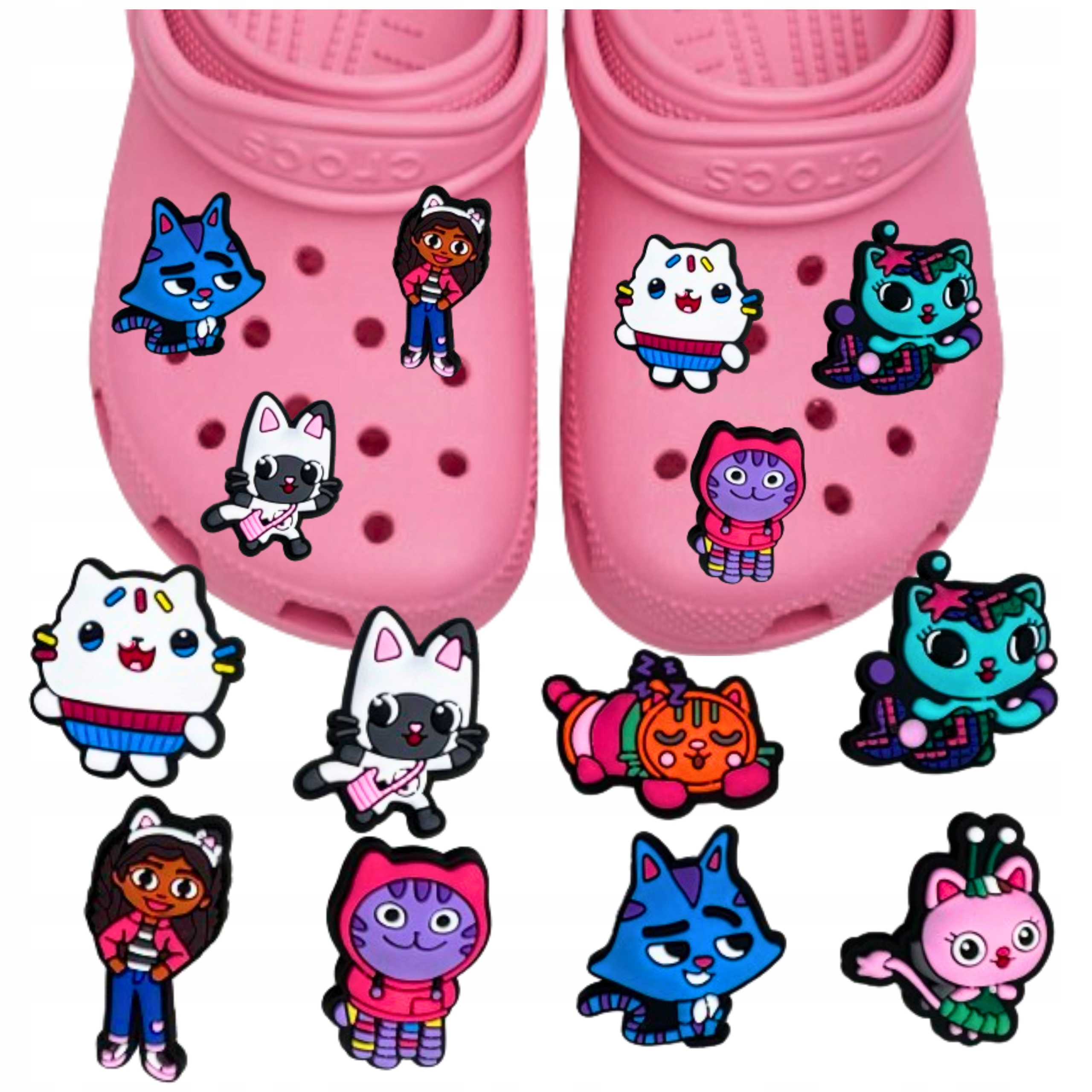 Crocs przypinki KOCI DOMEK GABBY serial netflix dla dzieci GABI 8szt ...