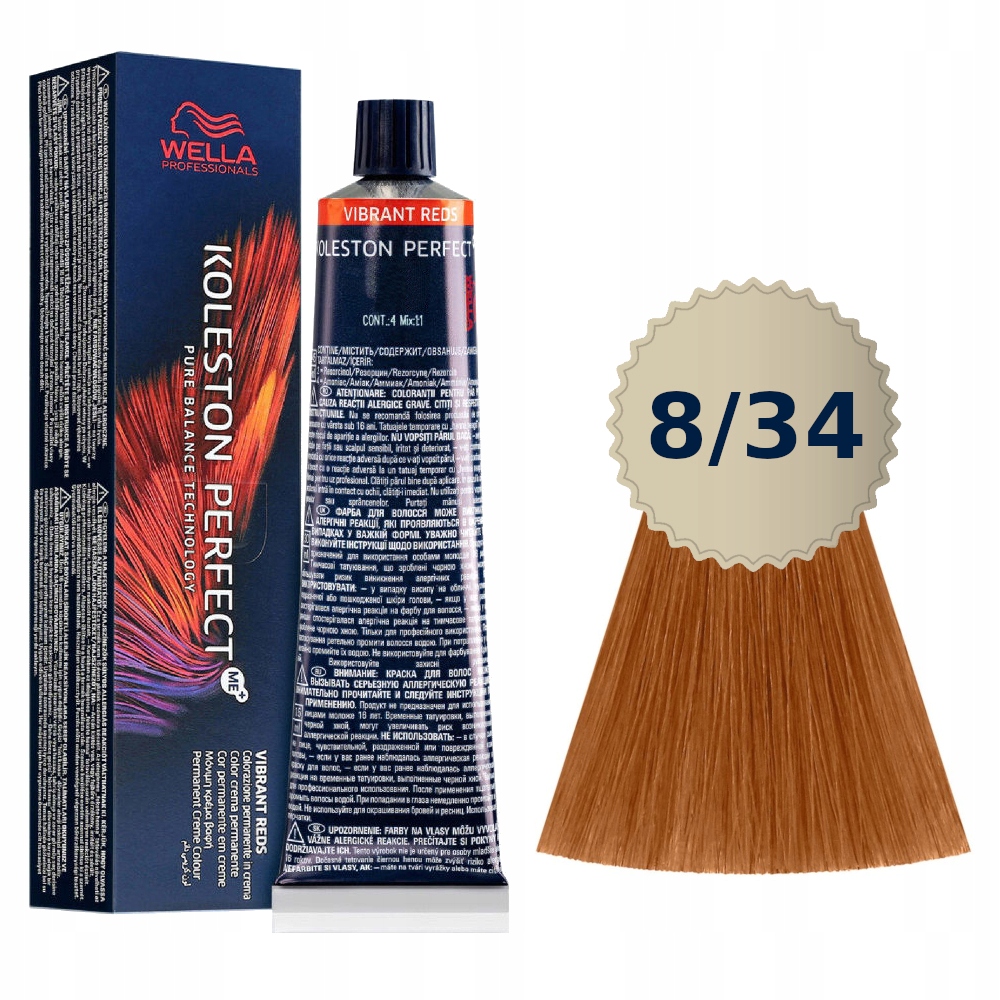 WELLA Koleston Perfect ME+ 8/34 Vibrant Reds Farba do włosów 60 ml ...