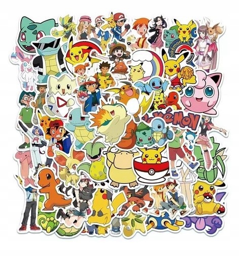 STICKER BOMB NAKLEJKI x50 KOMPLET STICKERBOMB MIX WLEPY RÓZNE POKEMON ...