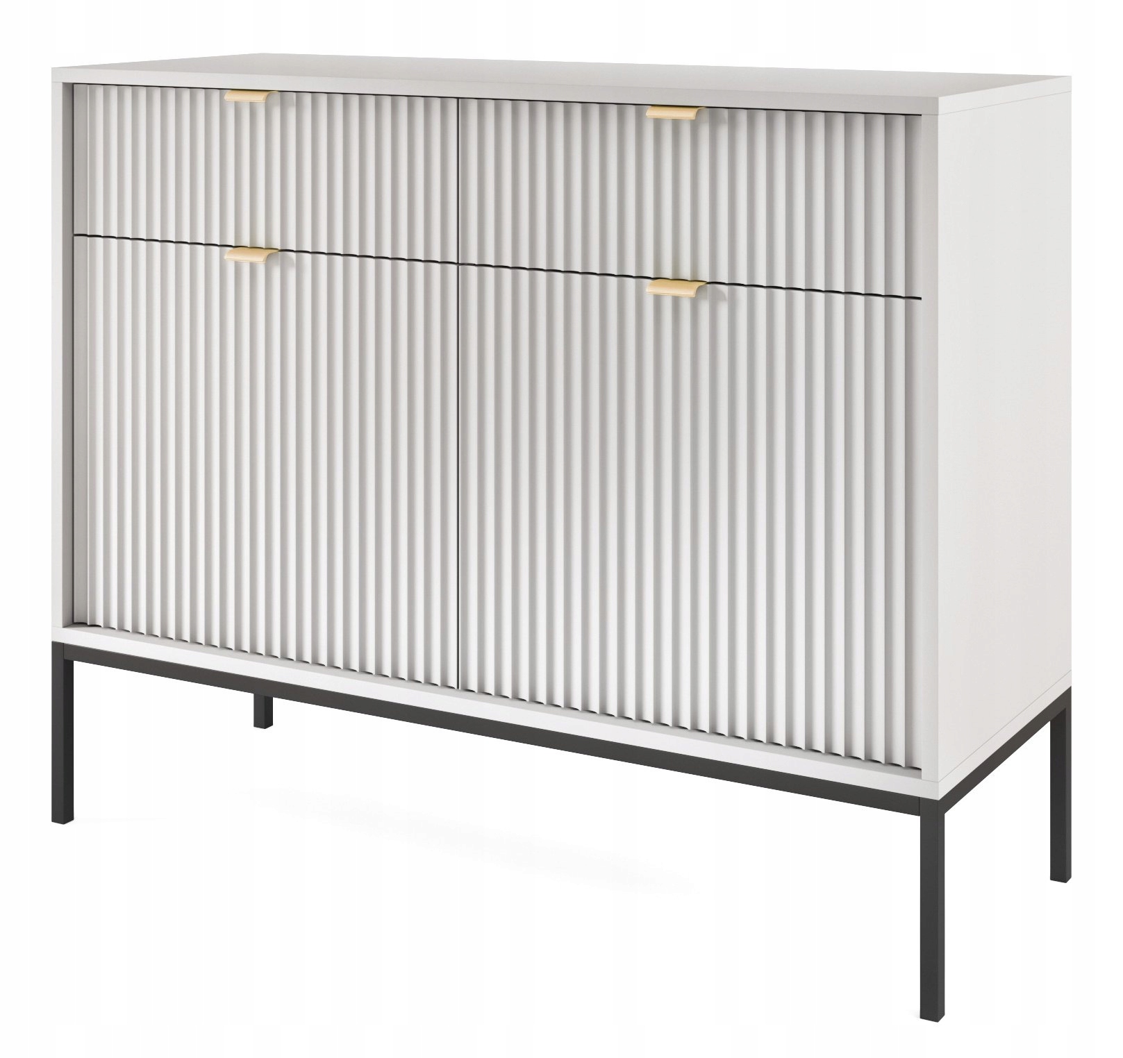Komoda GLAMOUR LAMELE BIAŁY CZARNY SZARY ZŁOTY (NOVA KSZ104 biały ...