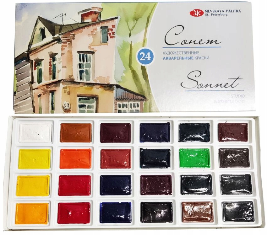 FARBY AKWARELOWE SONNET 24 SZT KOMPLET AKWARELE (05902627524684) • Cena ...
