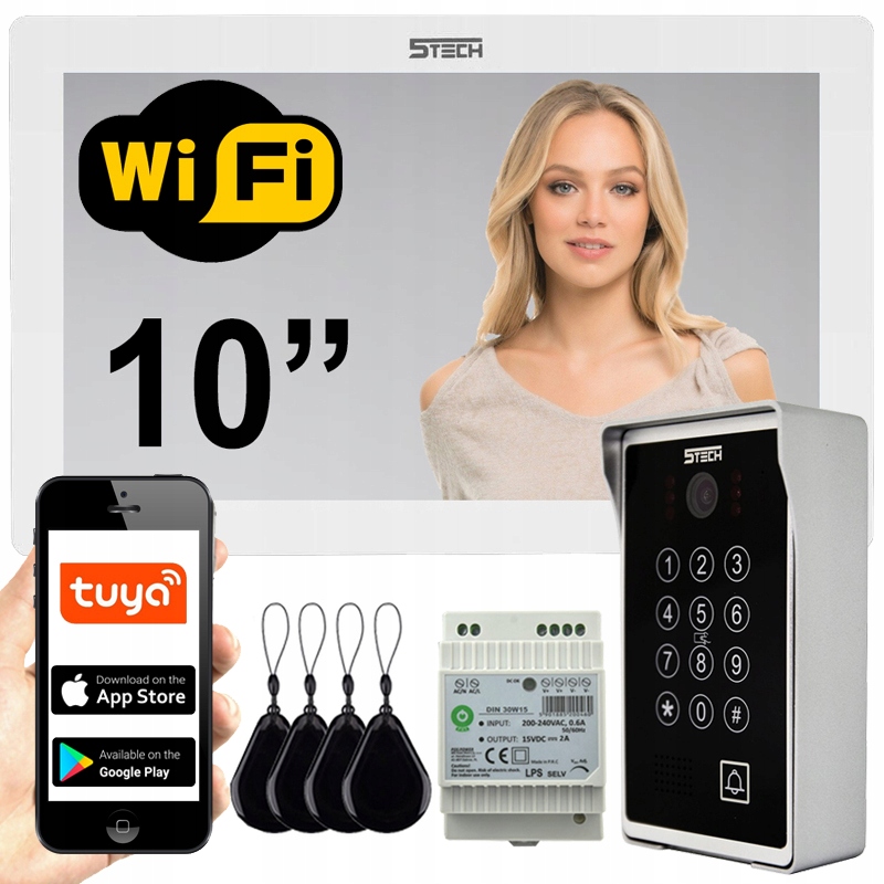 WIDEODOMOFON 5tech WIFI CZYTNIK SZYFR DIN IPS 10' (2x86714/84212) • Cena, Opinie 13231345630 ...