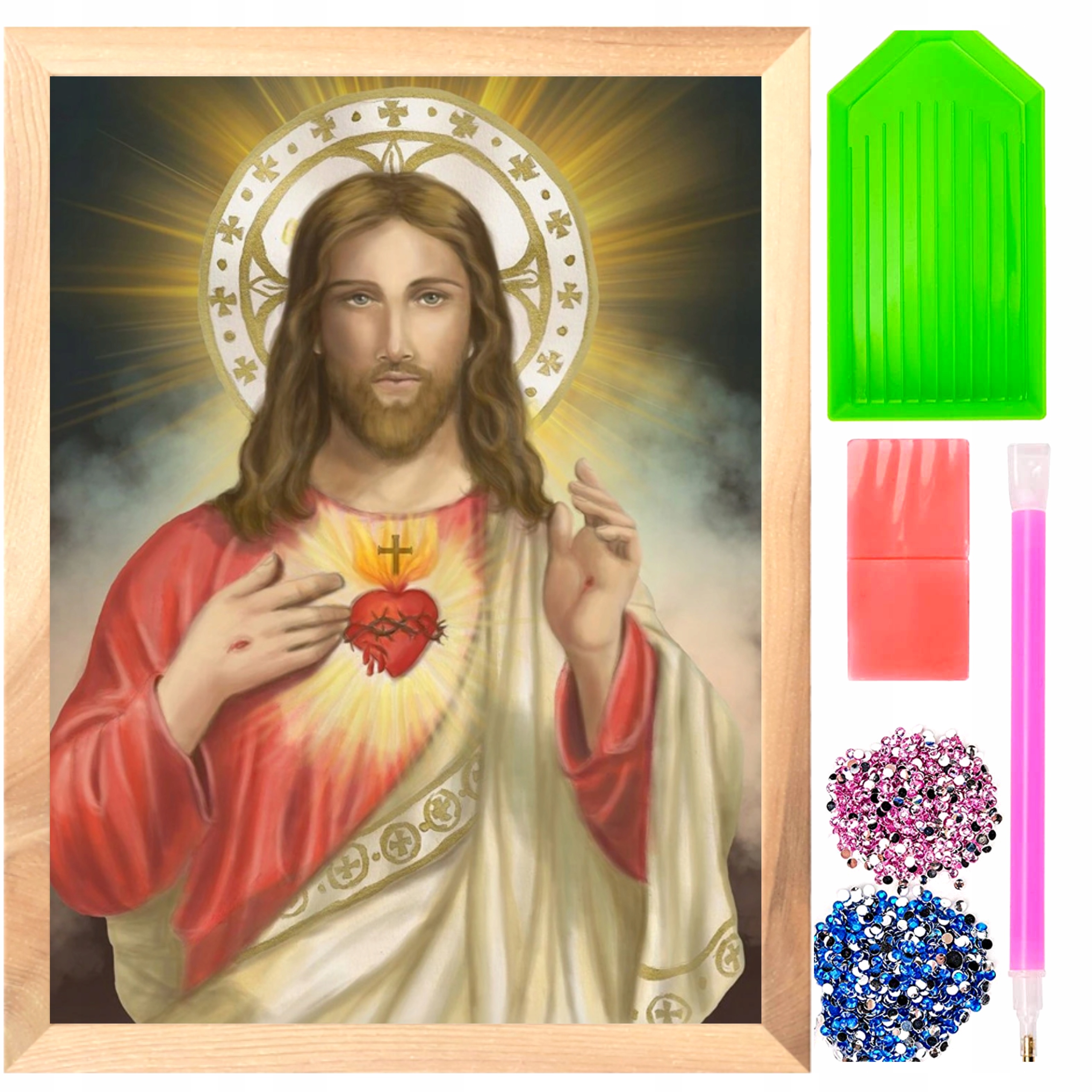 HAFT DIAMENTOWY + RAMKA JEZUS CHRYSTUS ZESTAW 5D 13645391738 - Allegro.pl