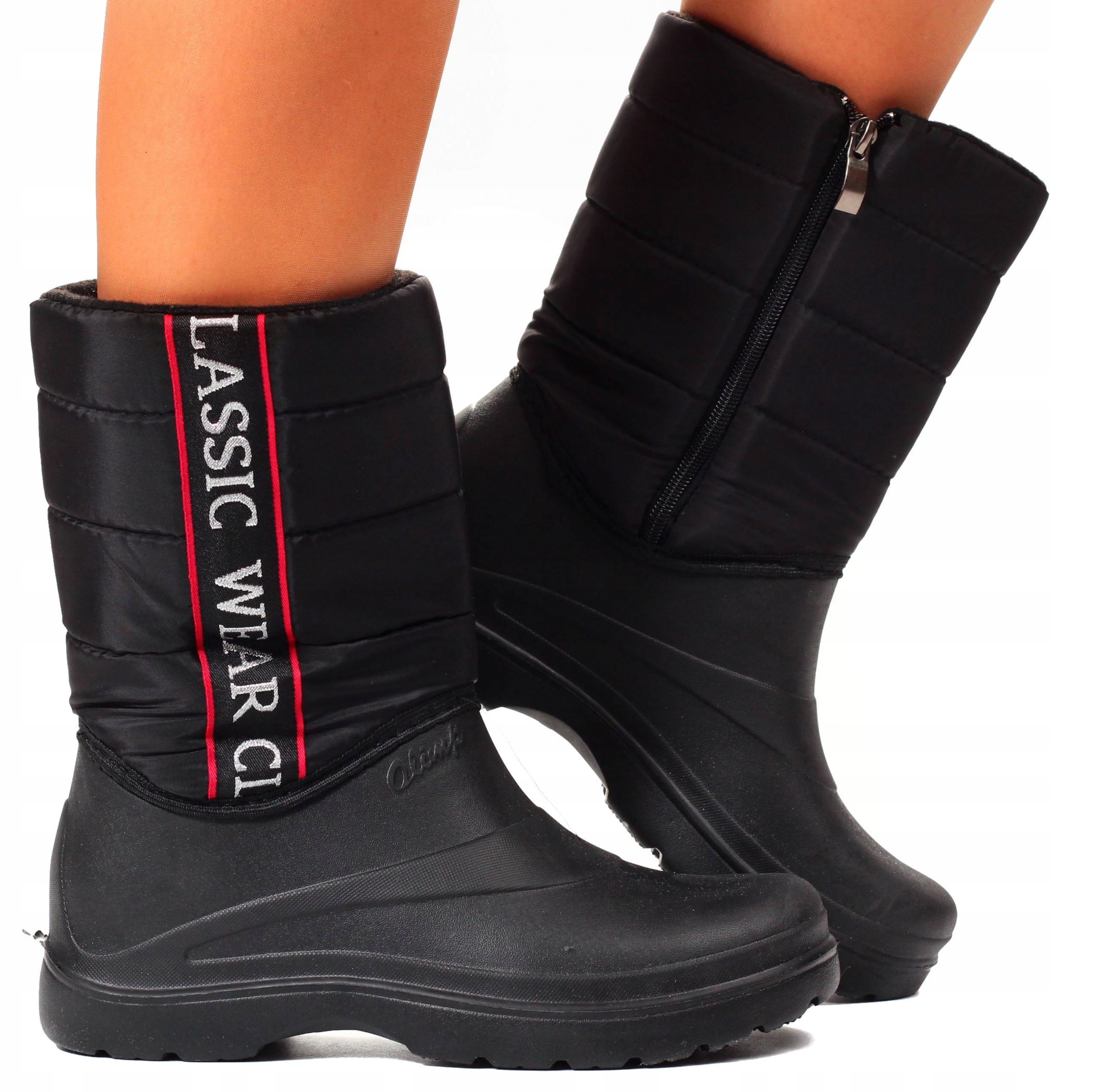 ŚNIEGOWCE DAMSKIE BUTY ZIMOWE OCIEPLANE KALOSZE 12799757849 - Allegro.pl