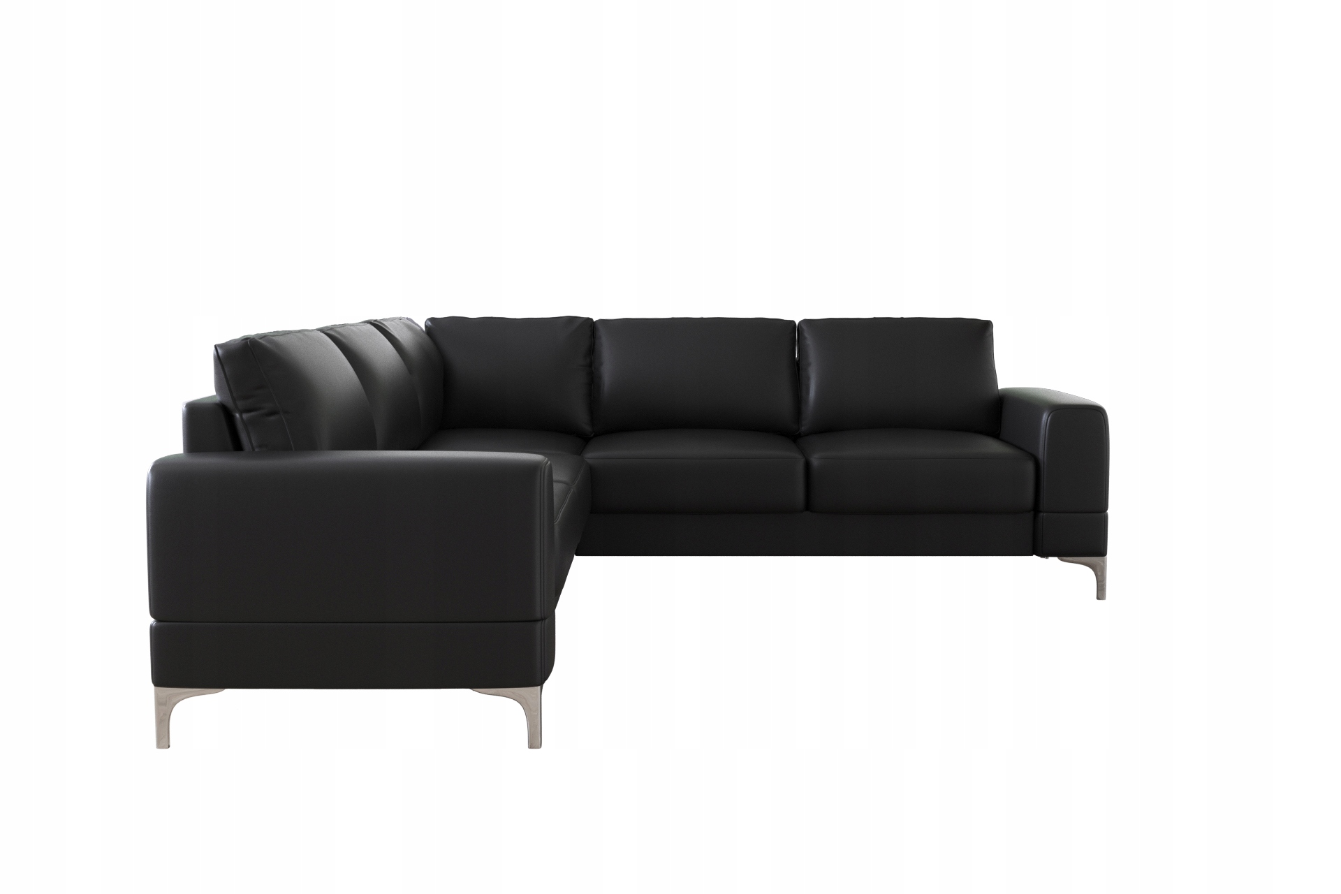 Rohová sedačka Meble Górecki Aria prírodná koža čierna - Allegro