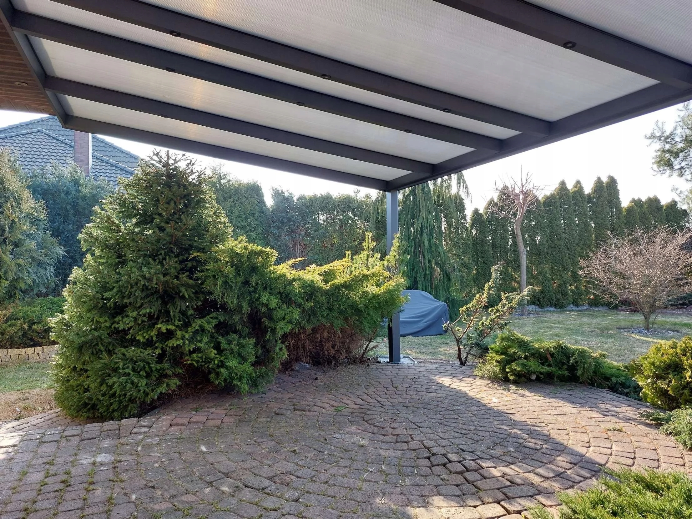 Zadaszenie tarasu Modern PRO 1106x300 dach poliwęglanowy • Cena, Opinie ...