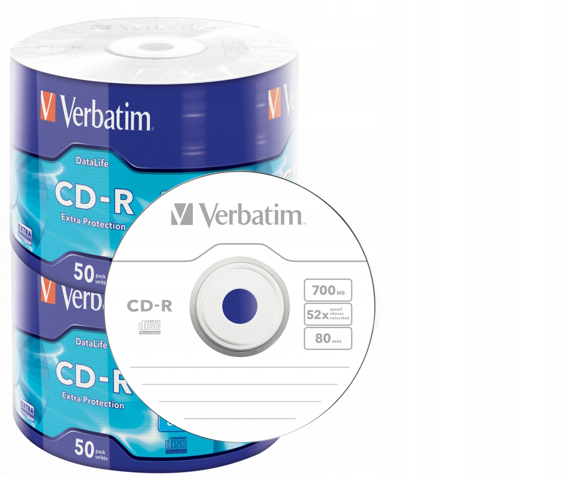 VERBATIM CD-R 700МБ 52x 100шт НАДЕЖНЫЙ | 8810634464