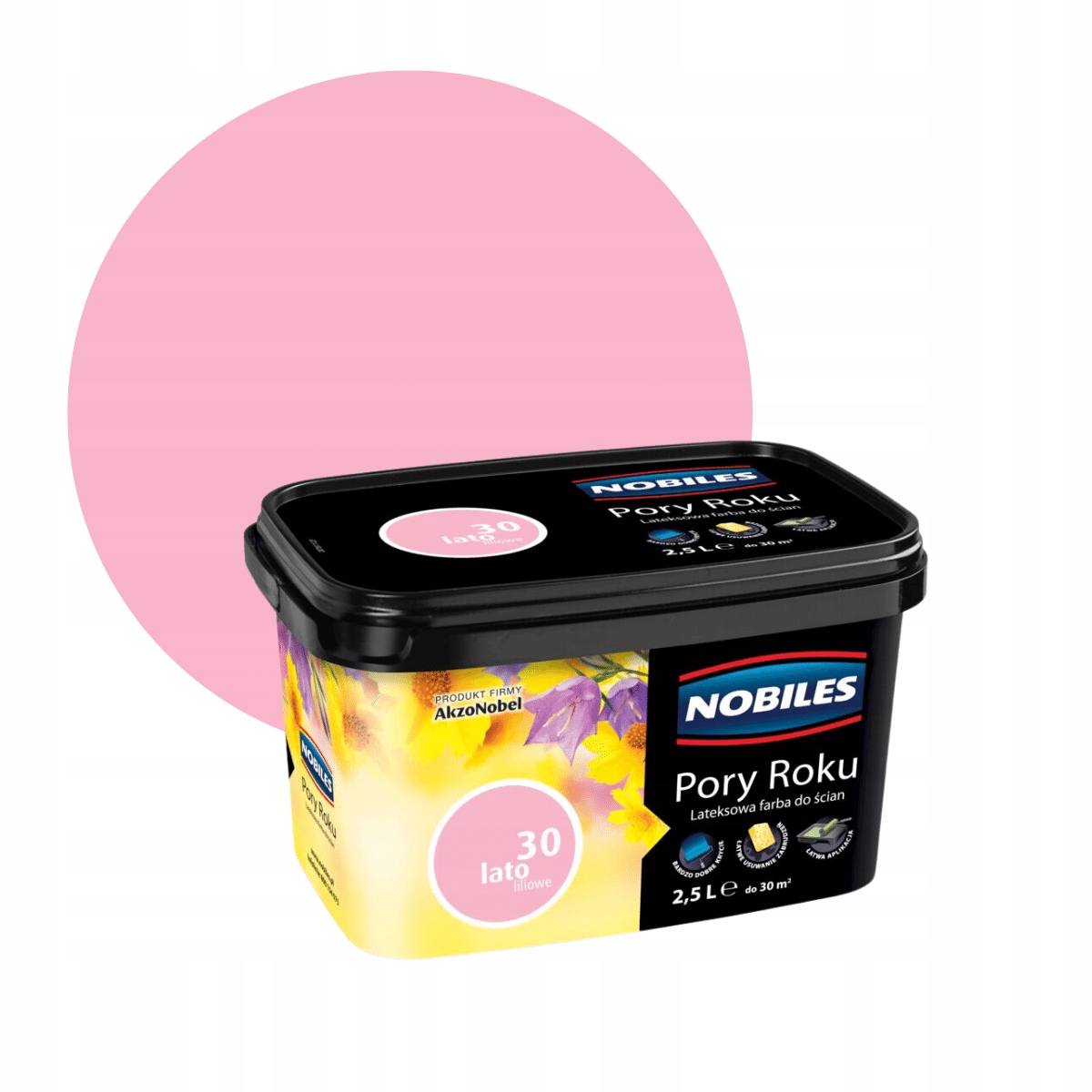 Farba lateksowa ścienna Nobiles 2,5 l Lato Liliowe mat (5904078082782 ...