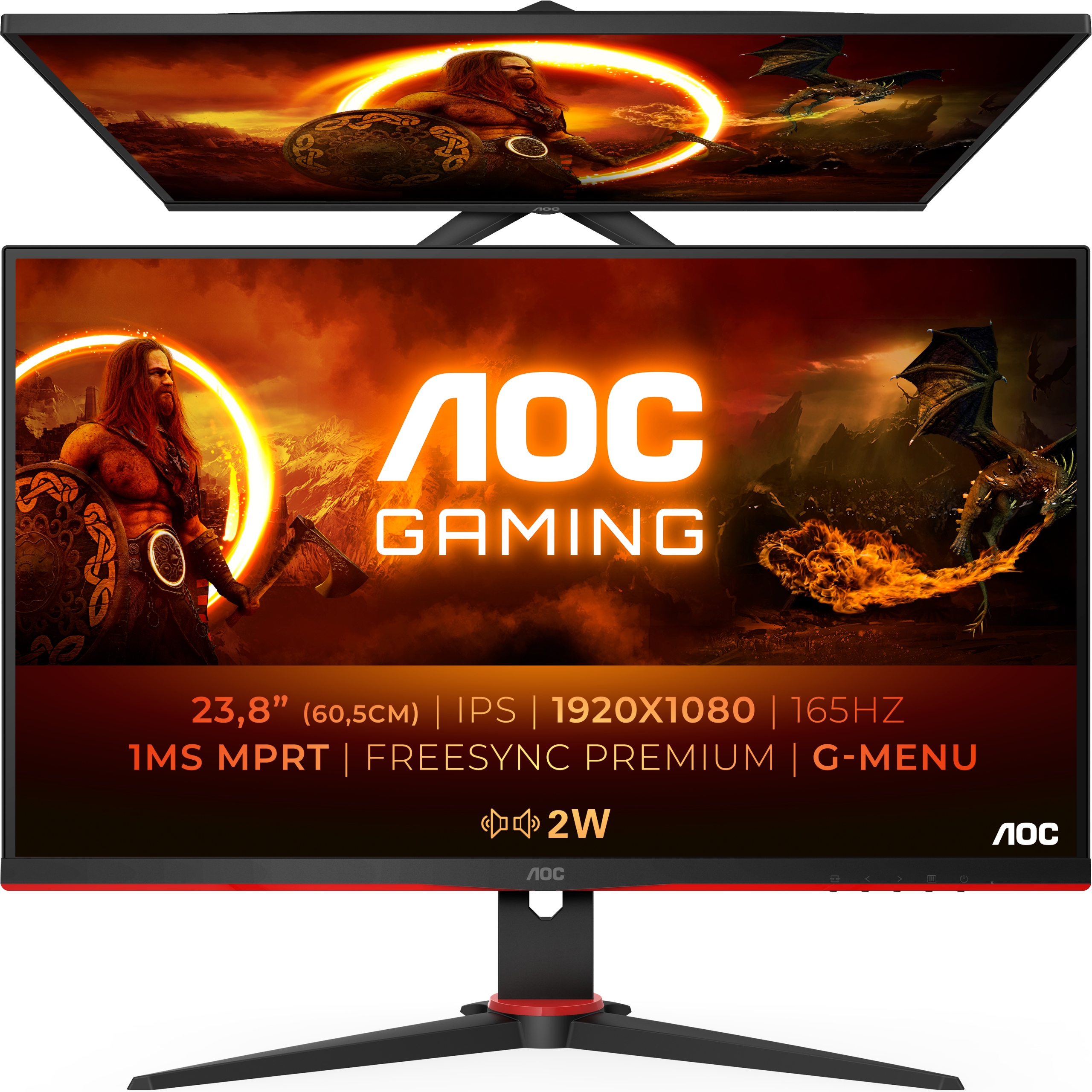 Monitor 24 CALE AOC Gaming 165Hz 1ms LED IPS Full HD 1080p GŁOŚNIKI ...