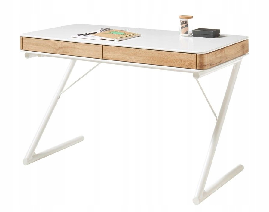 Biurko białe konsola lakier mat+ dąb 120 cm Bianco (Bianco) • Cena ... Biurko białe konsola lakier mat+ dąb 120 cm Bianco (Bianco) • Cena ...