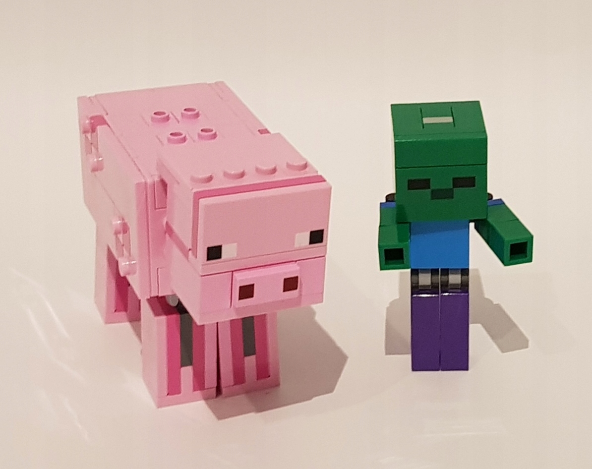 Lego Minecraft BigFig Pig with Baby Zombie 21157 | Kraków | Kup teraz ...