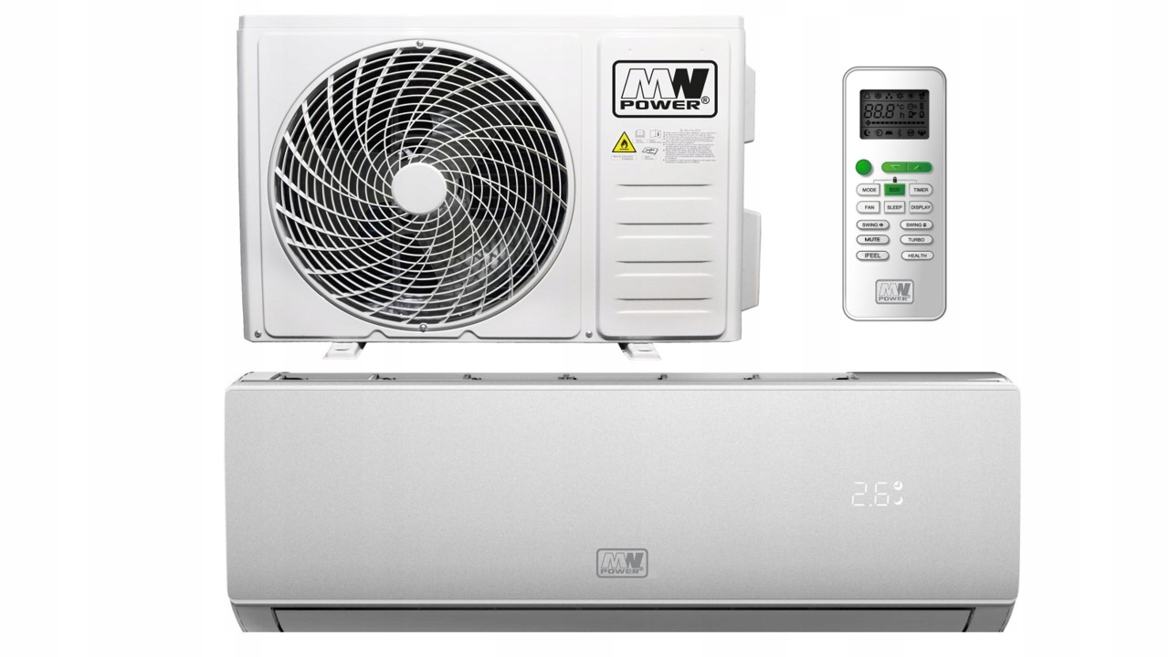 Klimatyzator ścienny MW Power Split, R32, wbudowane WiFI, 9000BTu ...