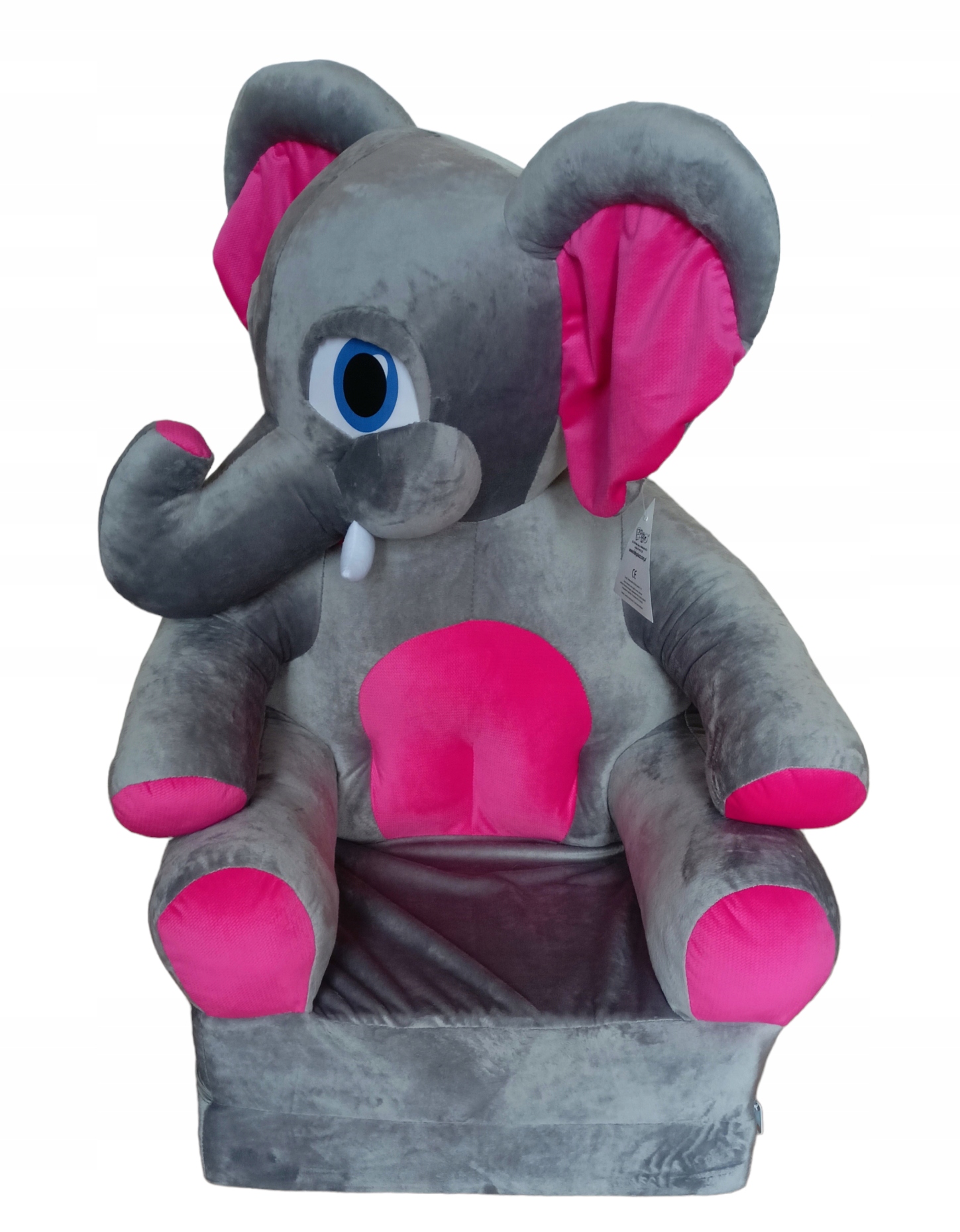 FOTEL PLUSZOWY SŁOŃ SŁONIK RÓŻOWY ZŁOTA ROZKŁADANY PUFA SOFA ...