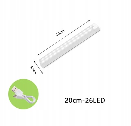 LAMPA LED Z CZUJNIKIEM RUCHU WEWNĘTRZNA 26LED 20CM BARWA BIAŁY ZIMNY (5906301662488) • Cena ...